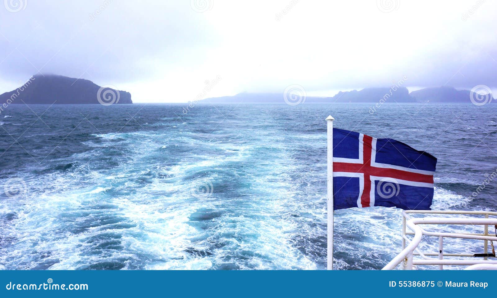 Iceland Flag at Sea stock image. Image of cliffs, baltic - 55386875