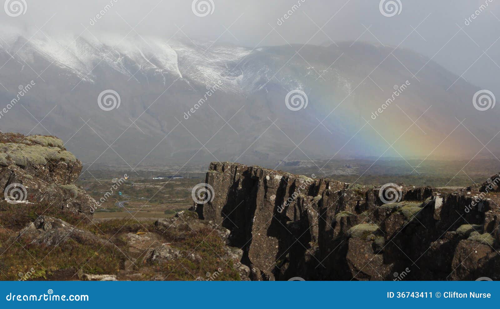 Iceland Tectonic Fault Line Stock Image - Image of vegetation ...