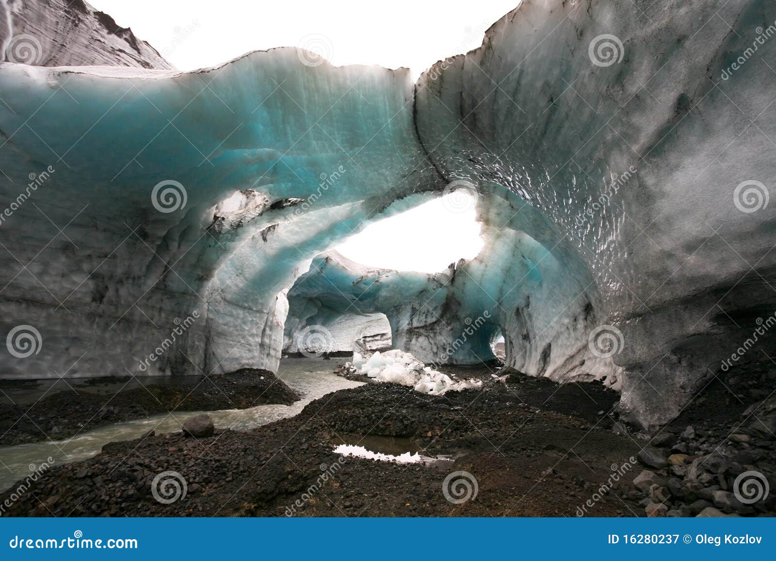 Iceland Glacier with Ice Arches Stock Image - Image of gate, landscape ...