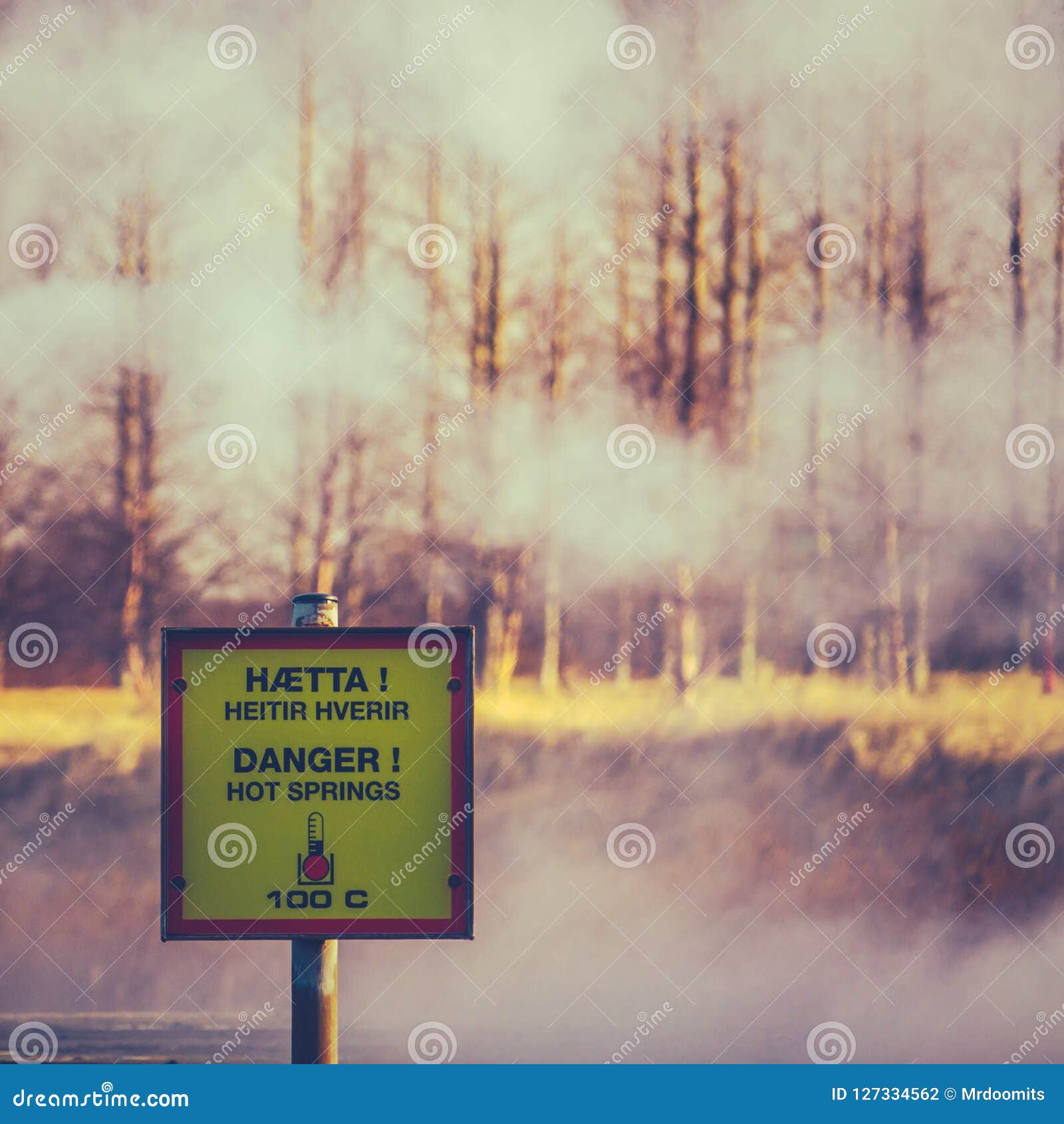 Iceland Hot Springs Sign stock photo. Image of destination - 127334562