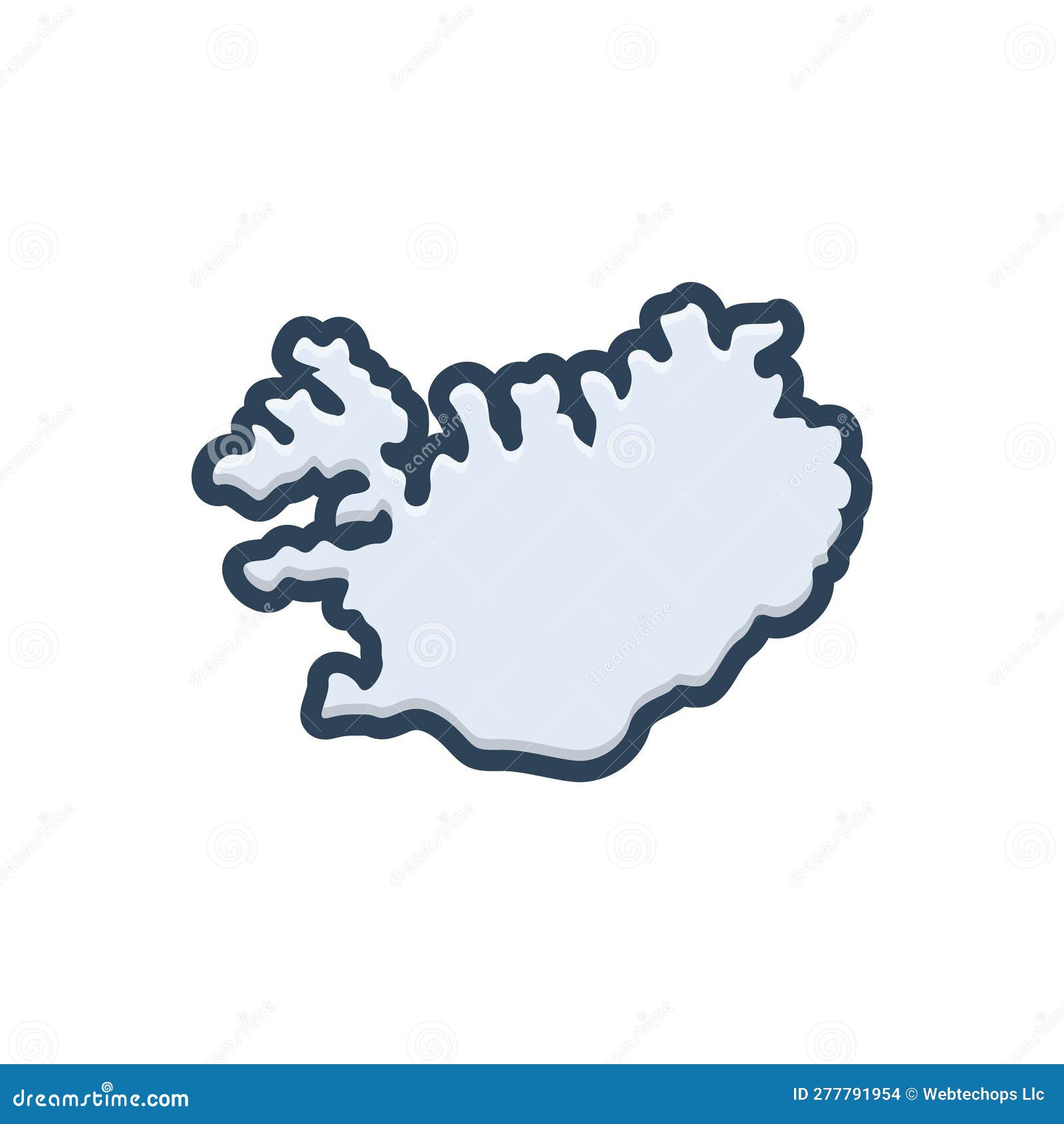 Color Illustration Icon for Iceland, Map and Region Stock Illustration ...