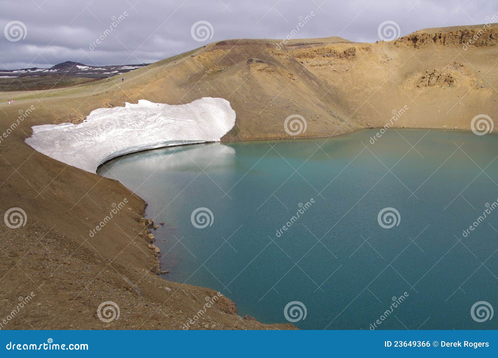 Iceland - Krafla Volcano with Glacier Stock Photo - Image of blue ...
