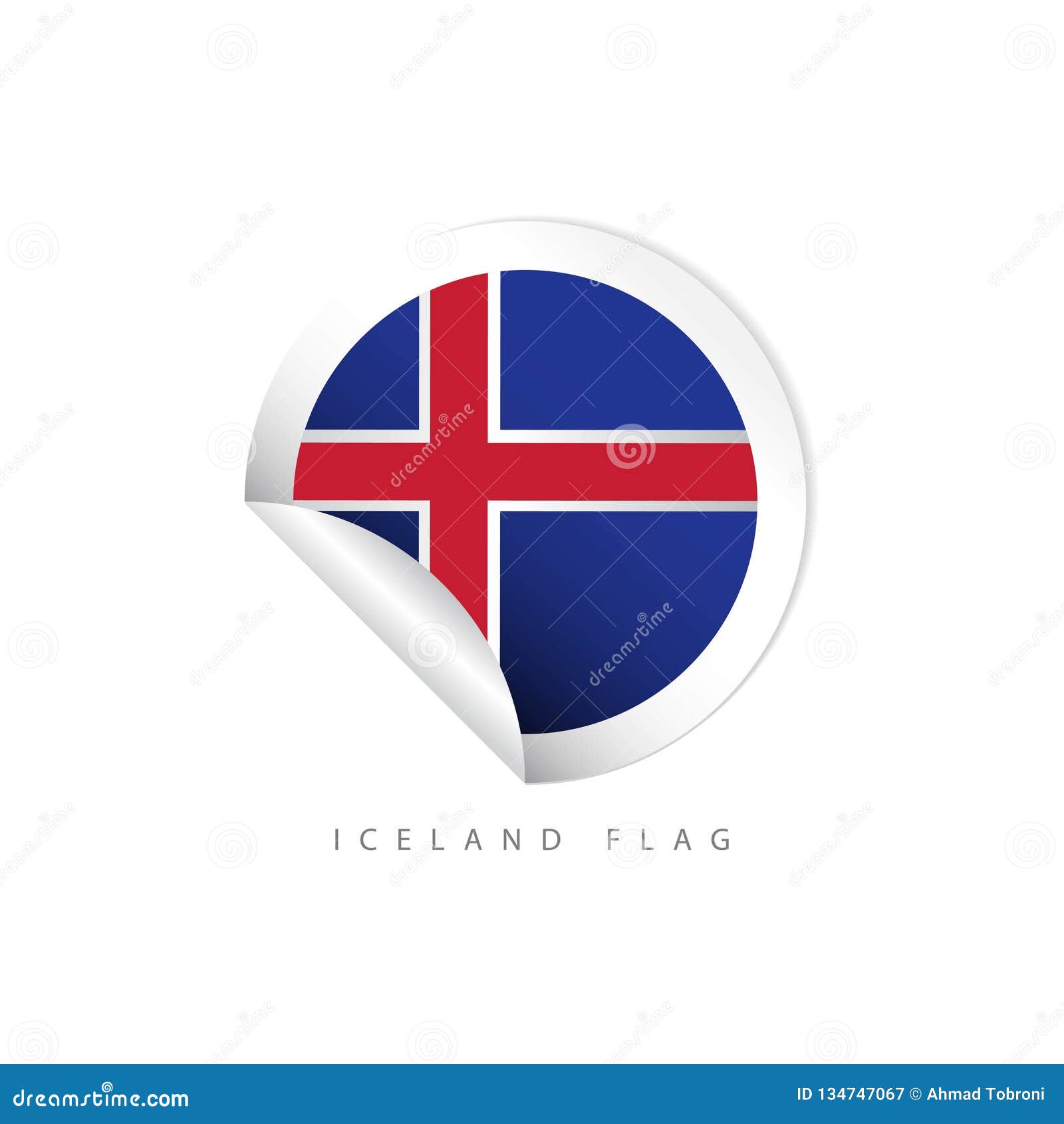 Iceland Label Flags Vector Template Design Stock Vector - Illustration ...