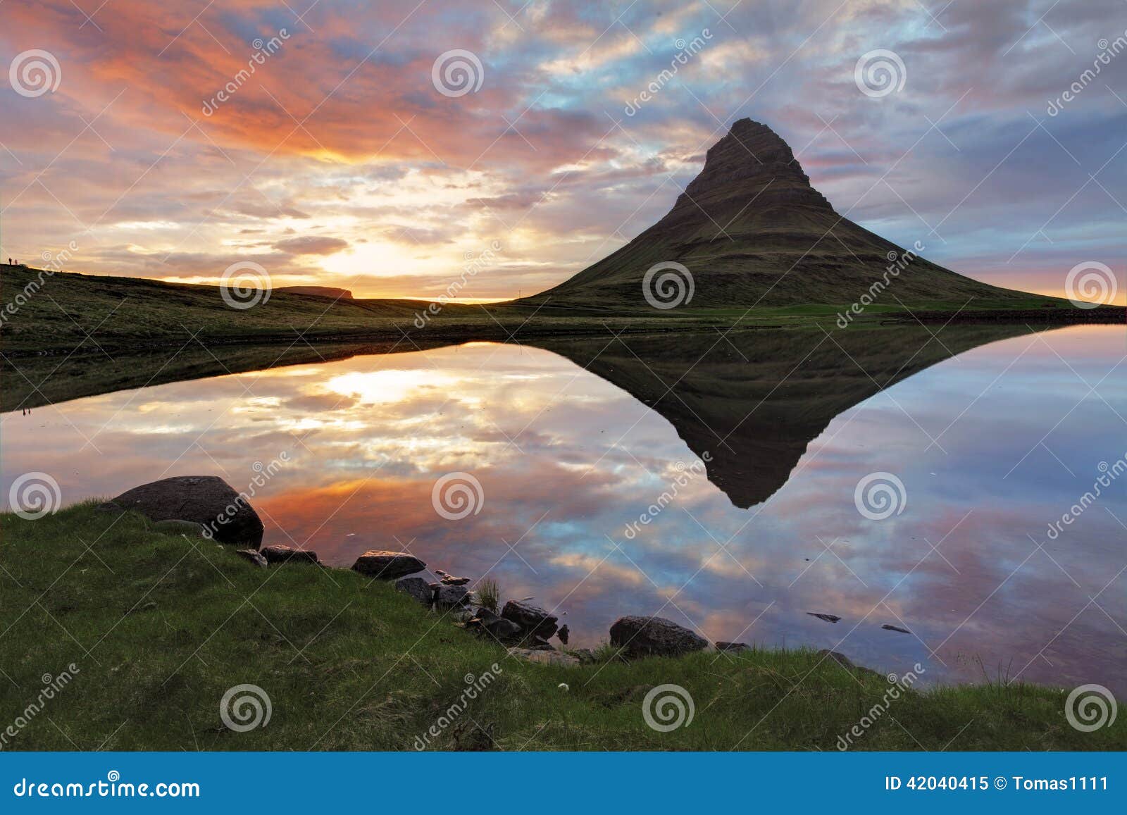 Iceland Landscape Spring Panorama at Sunset Stock Image - Image of ...