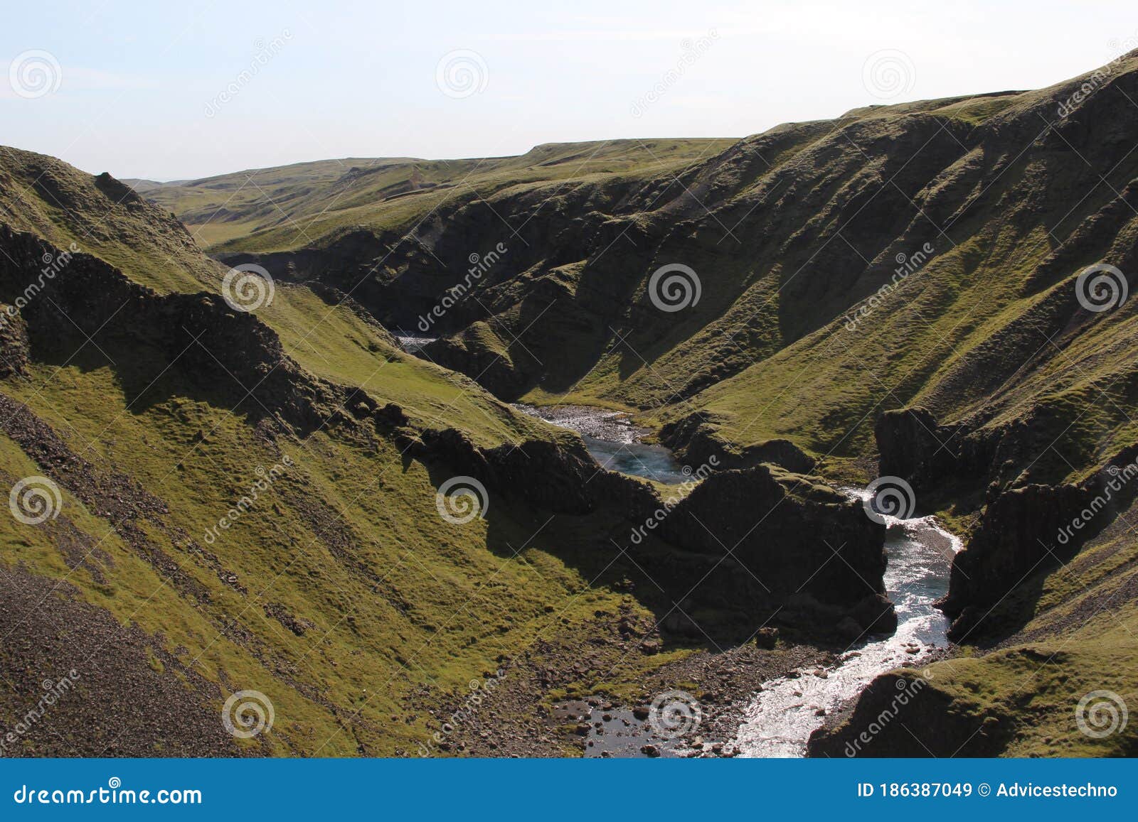 Iceland Landscapes with Greenery and Water Stock Image - Image of ...