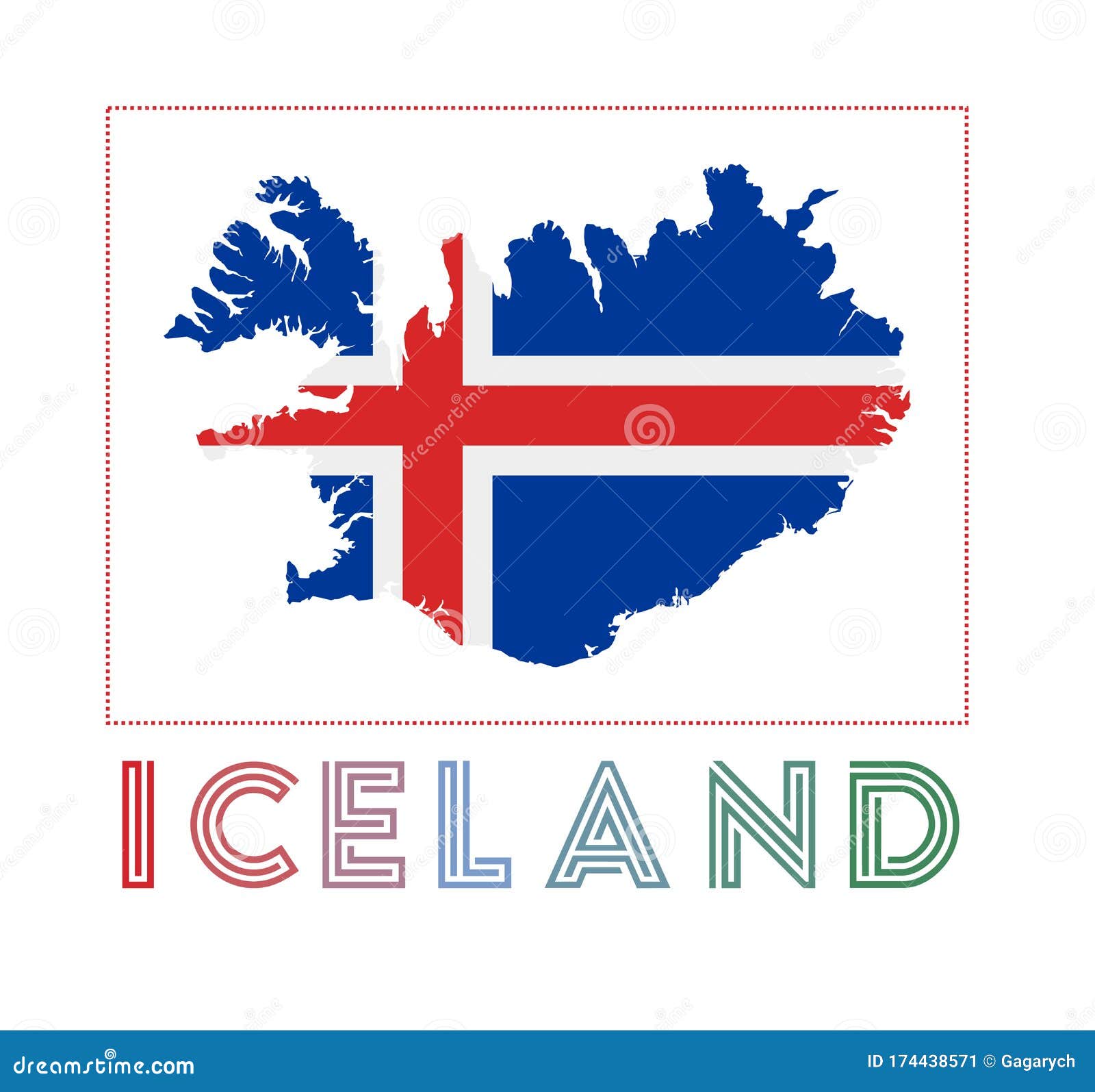 Iceland Logo. Map of Iceland with Country Name. Stock Vector ...