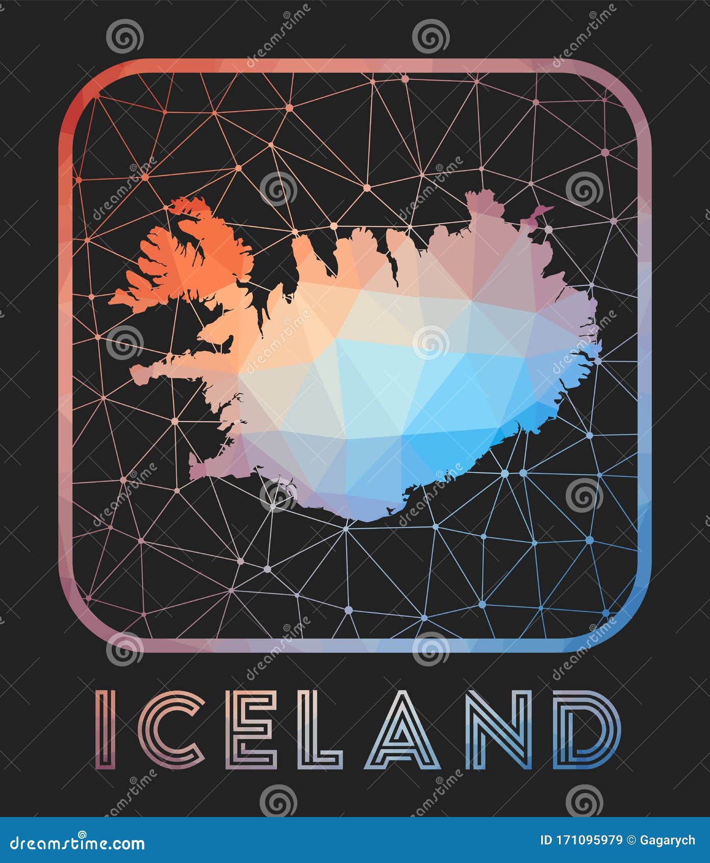 Iceland map design. stock vector. Illustration of presentation - 171095979