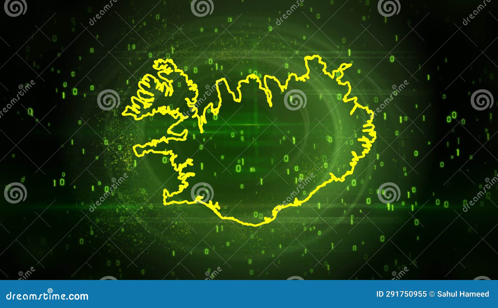 Iceland Map on Digital Background Stock Illustration - Illustration of ...