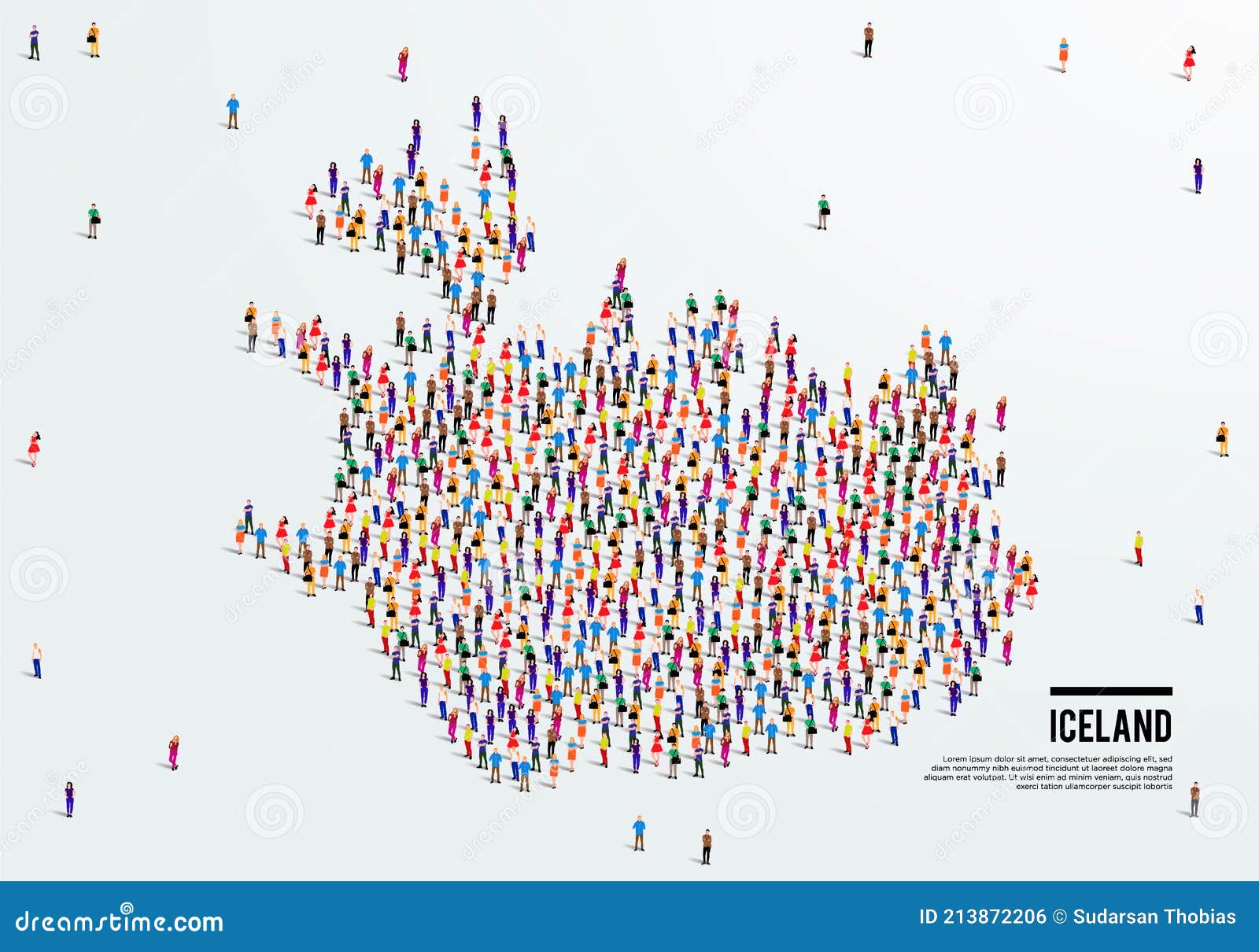 Iceland People Icon Map. Stylized Vector Silhouette Of Iceland ...