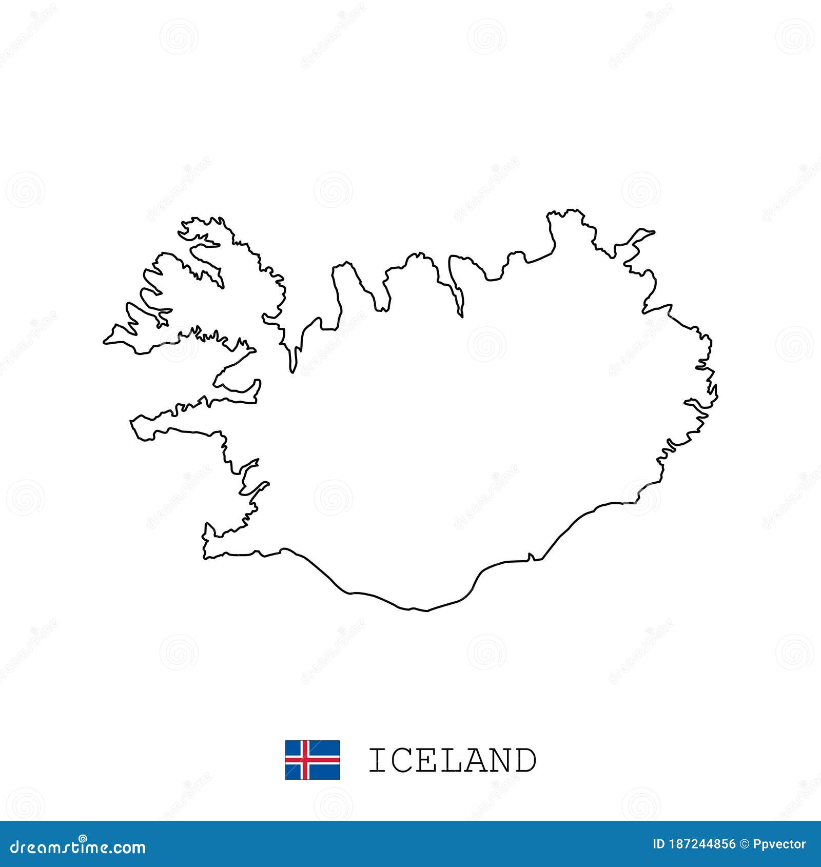 Linear Iceland Map Icon From Countrymaps Outline Collection. Thin Line ...