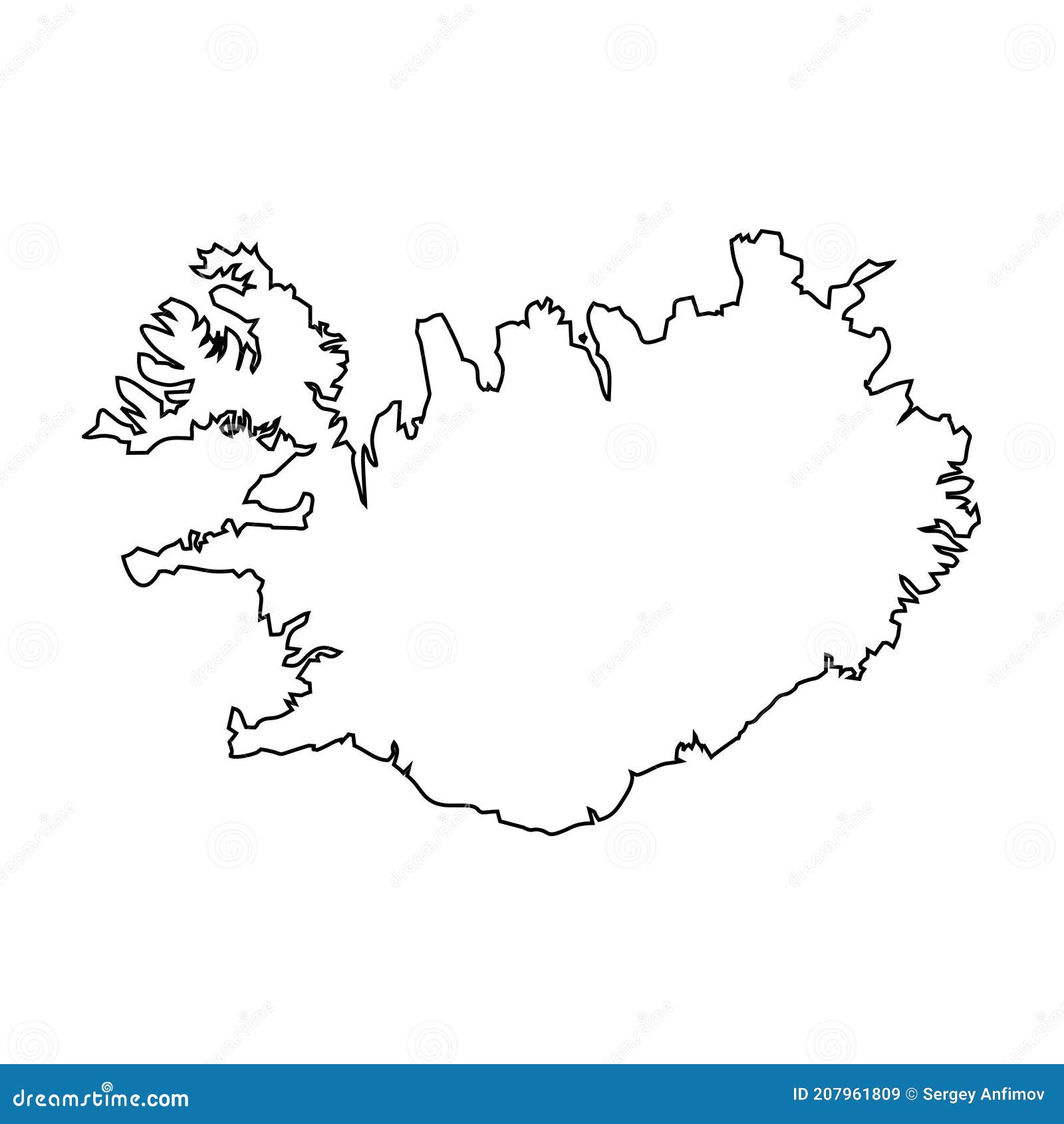 Iceland - Map Outline Country Stock Vector - Illustration of country ...