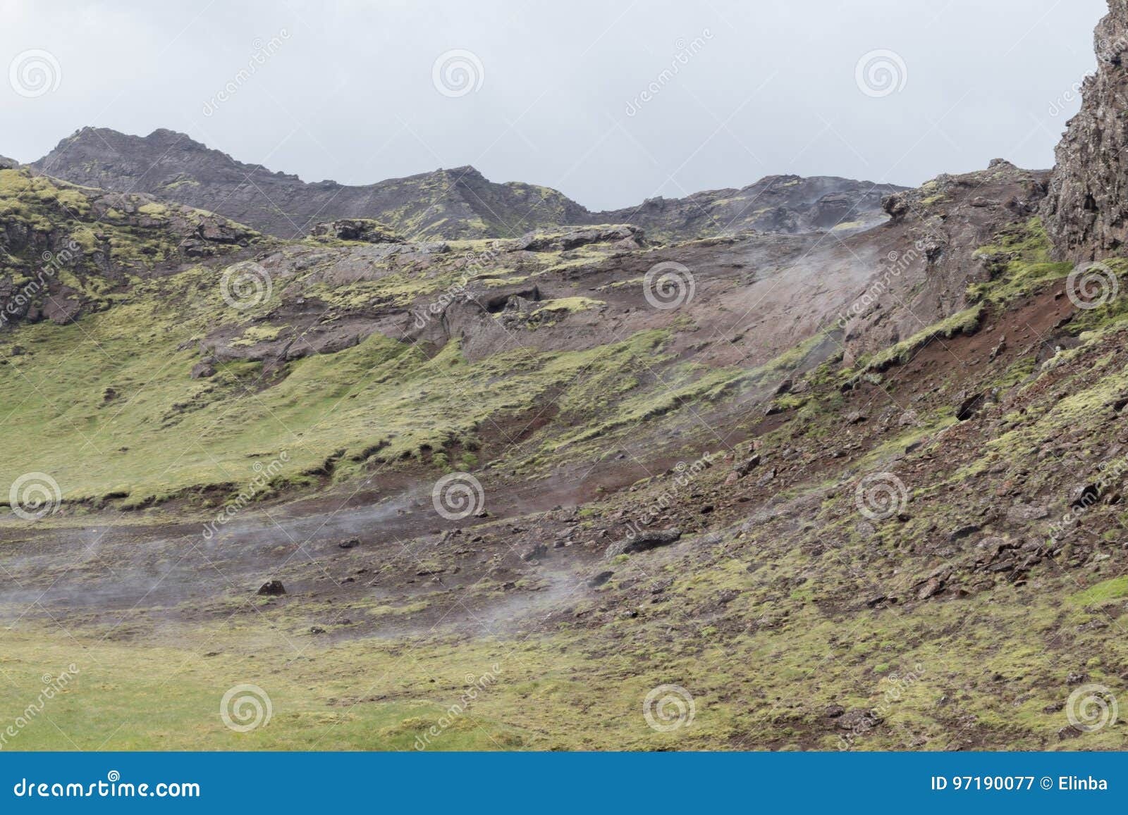Iceland Misty Mountain Side Stock Image - Image of iceland, mountains ...