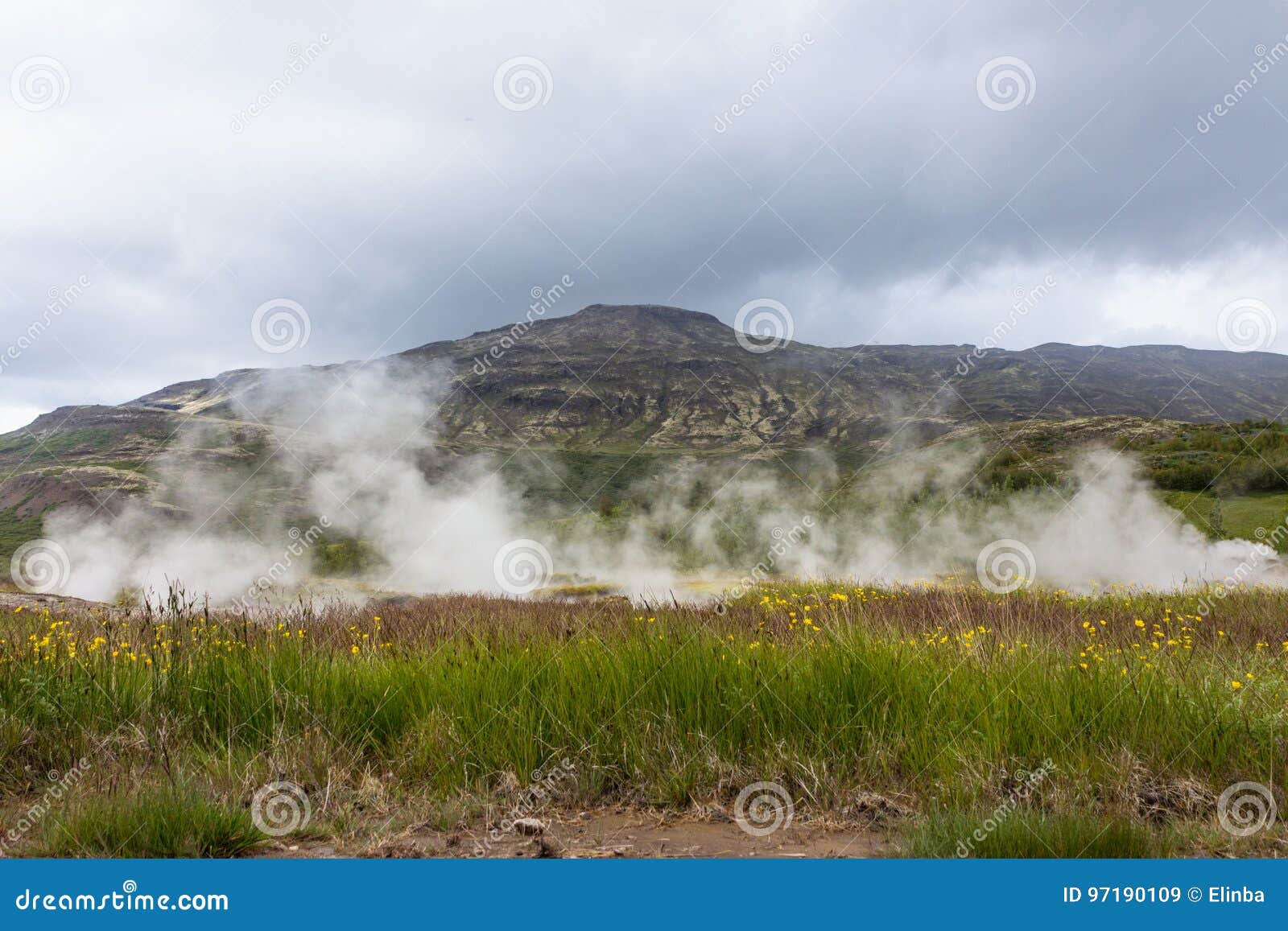 Iceland Mountain Steam stock image. Image of circle, landscape - 97190109