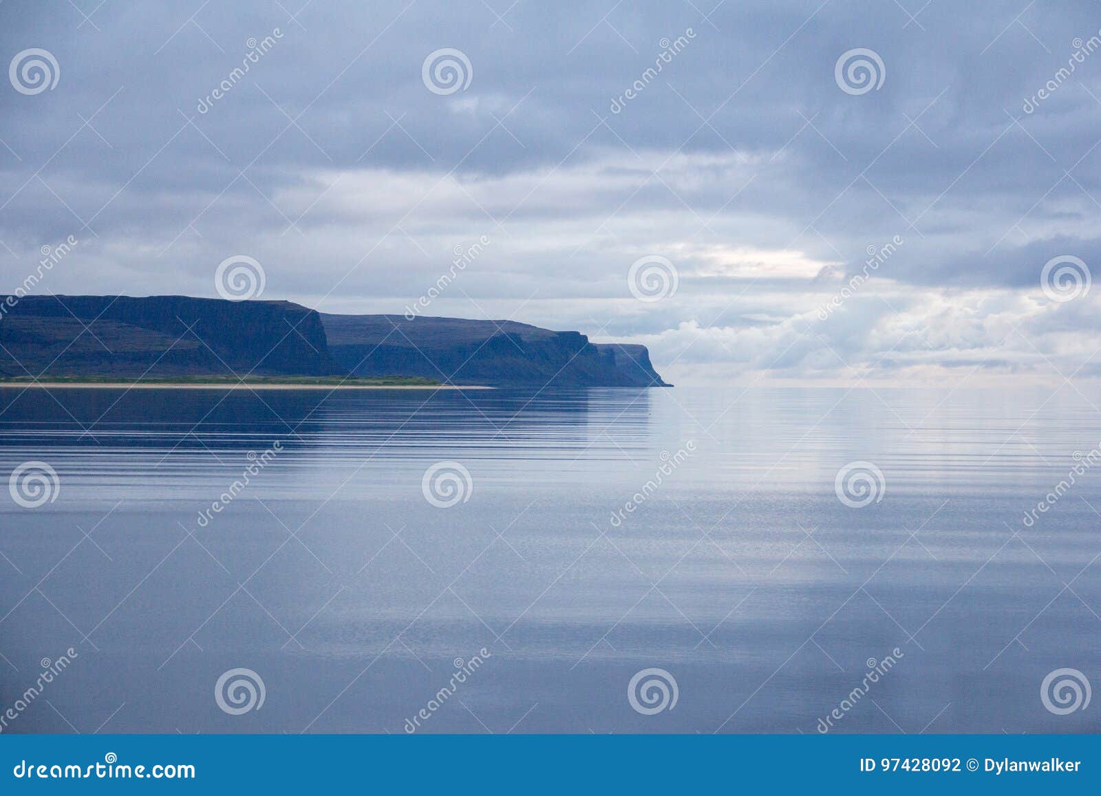 Iceland ocean at midnight stock photo. Image of peaceful - 97428092