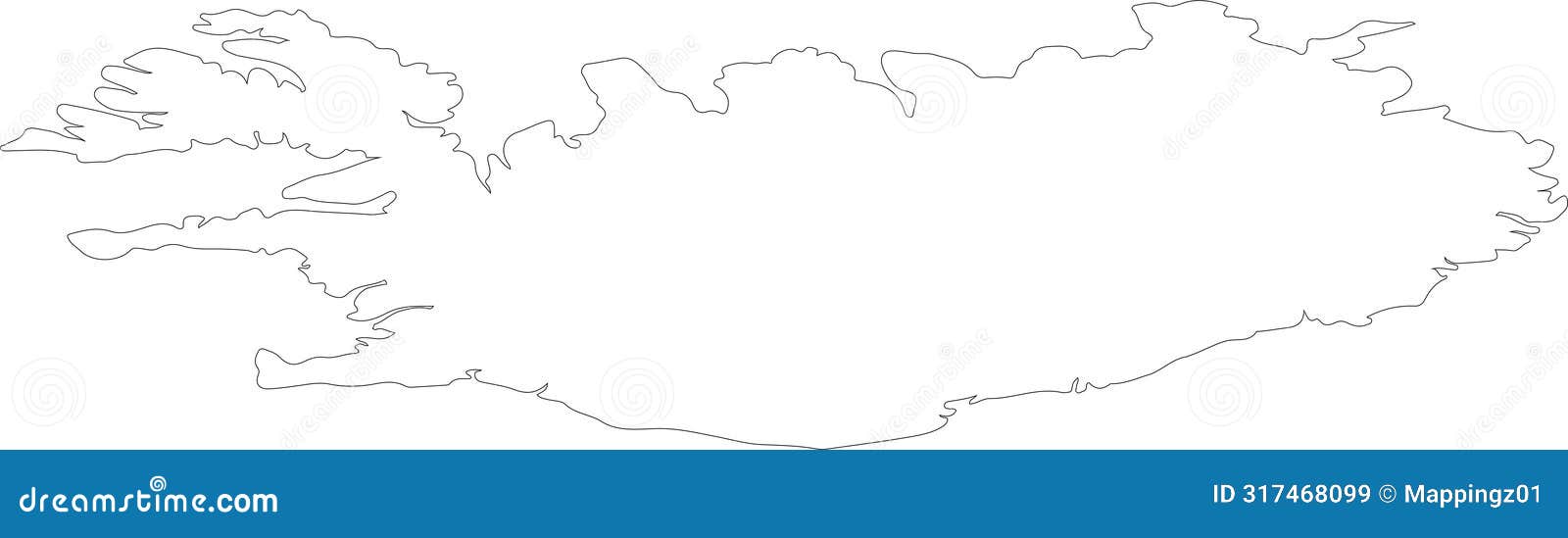 Iceland outline map stock illustration. Illustration of iceland - 317468099
