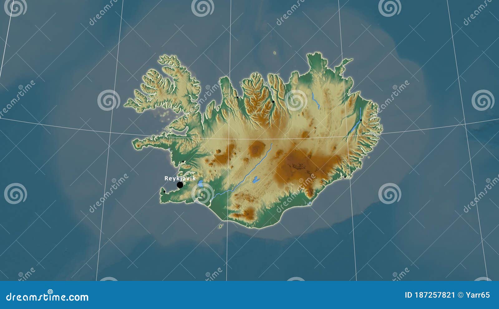 Iceland - Relief. Composition, Borders Stock Illustration ...