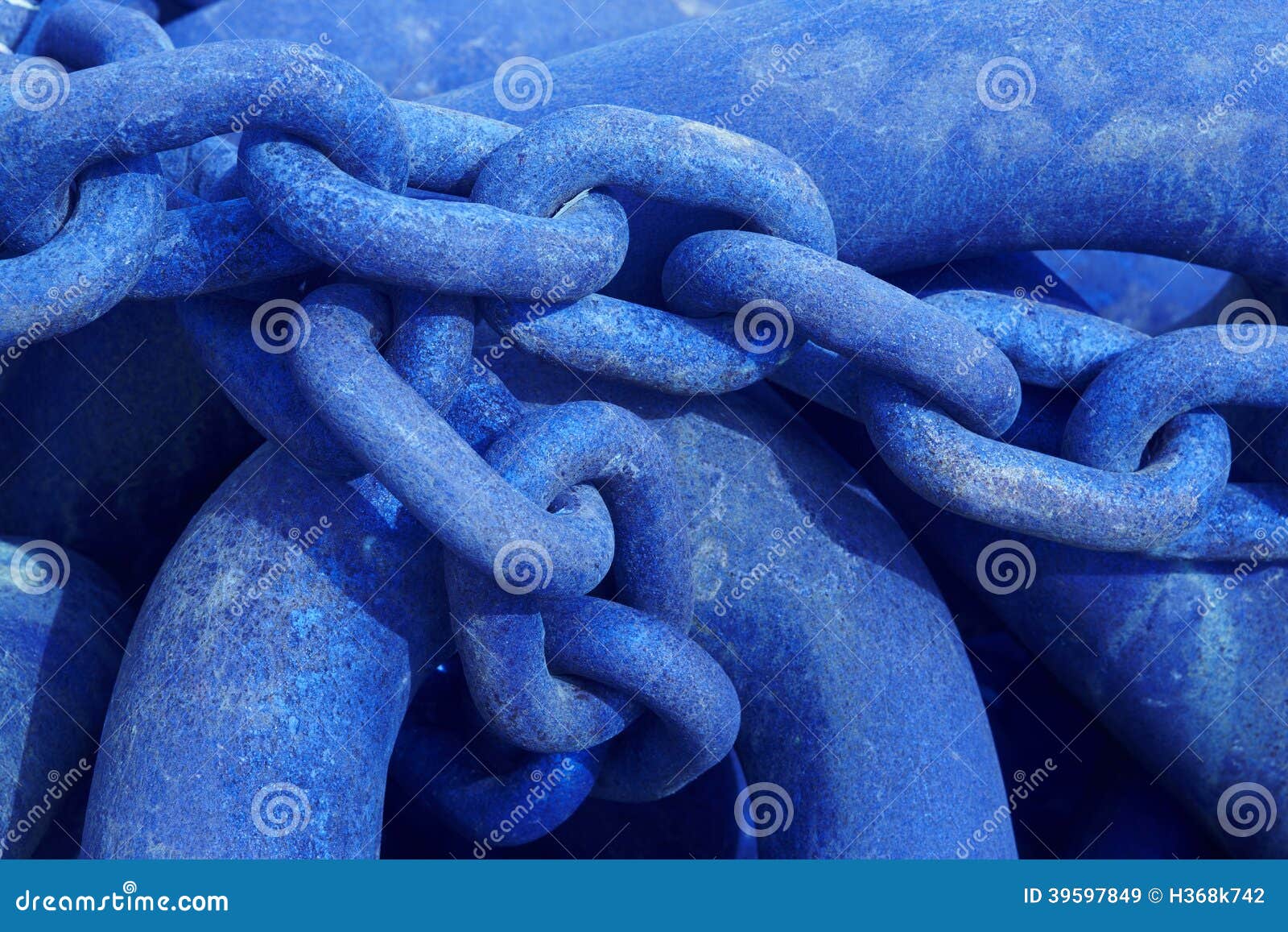 Iceland. Rusted Metallic Chain in Blue Tone Close Up. Stock Image ...