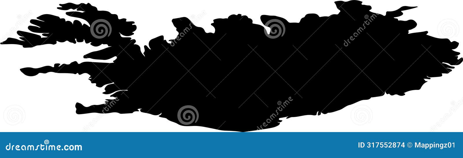 Iceland Silhouette Map with Transparent Background Stock Vector ...
