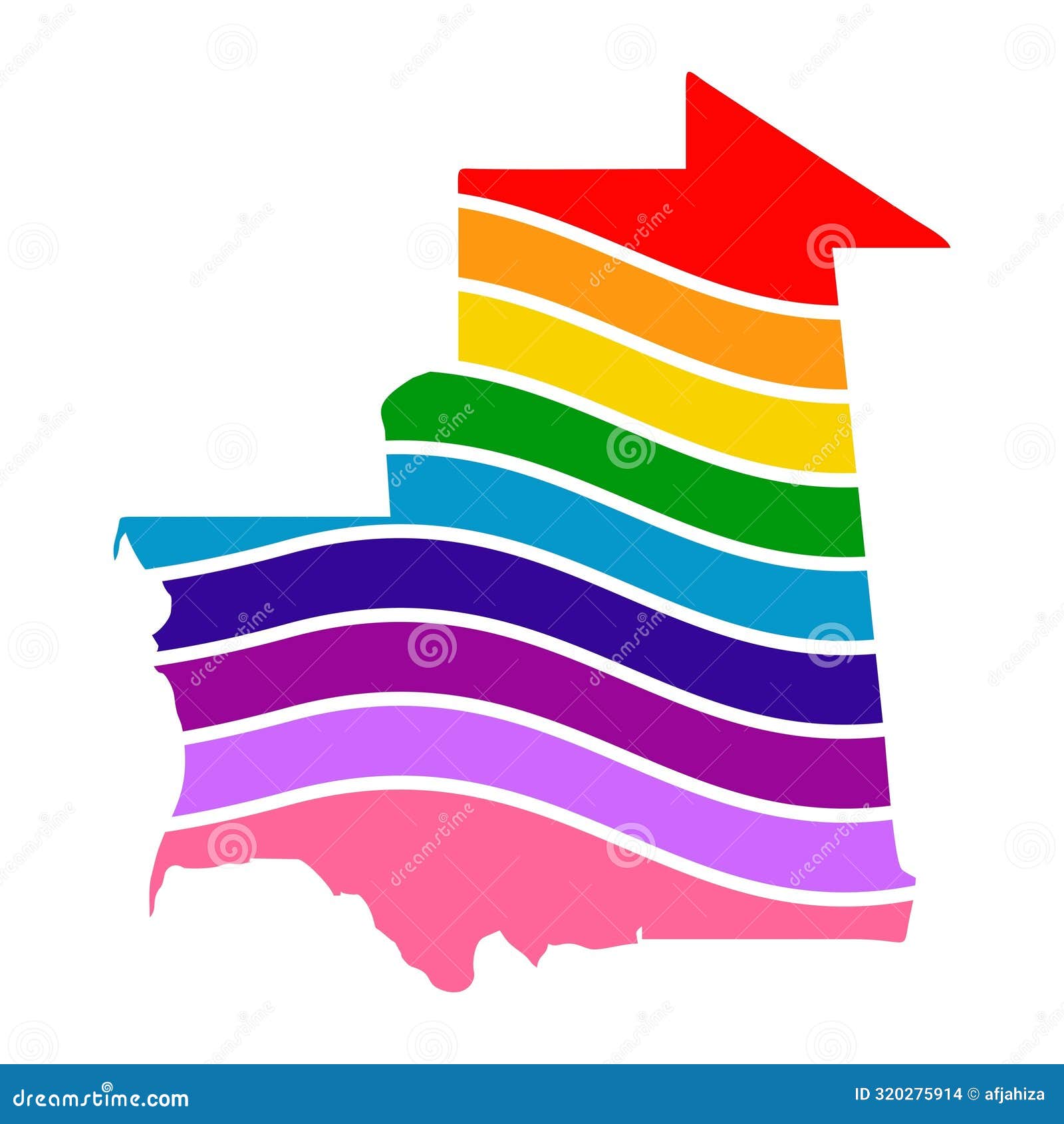 Mauritania Swoosh Silhouette Rainbow Map Stock Vector - Illustration of ...
