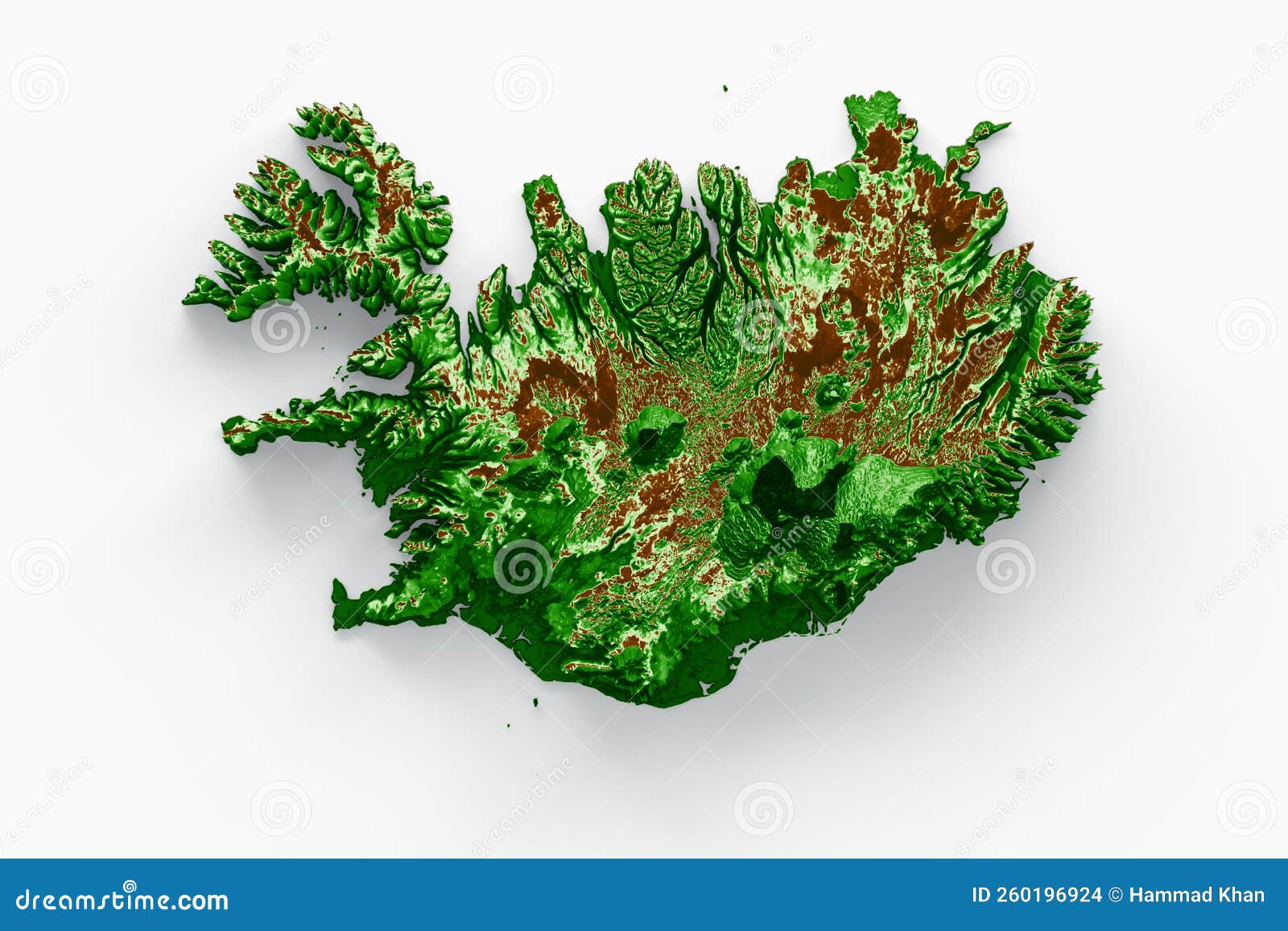 Iceland Topographic Map 3d Realistic Map Color 3d Illustration Stock ...
