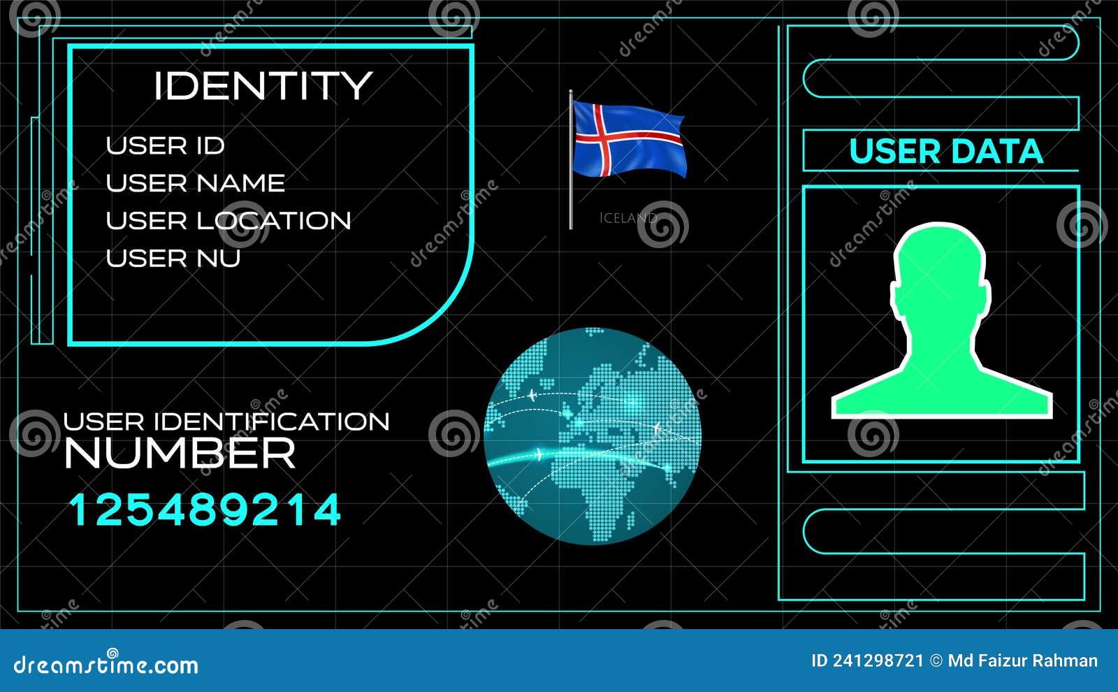 Iceland User Identification System Animation Video Footage. User ...