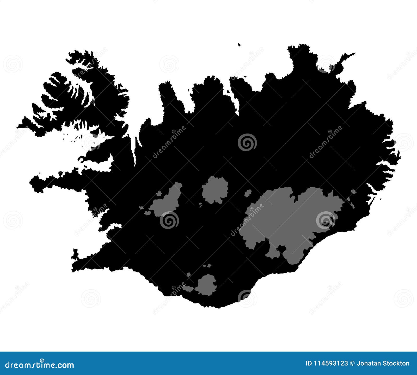 Iceland Vector Map Silhouette Isolated on White Background. Stock ... Iceland Vector Map Silhouette Isolated on White Background. Stock ...