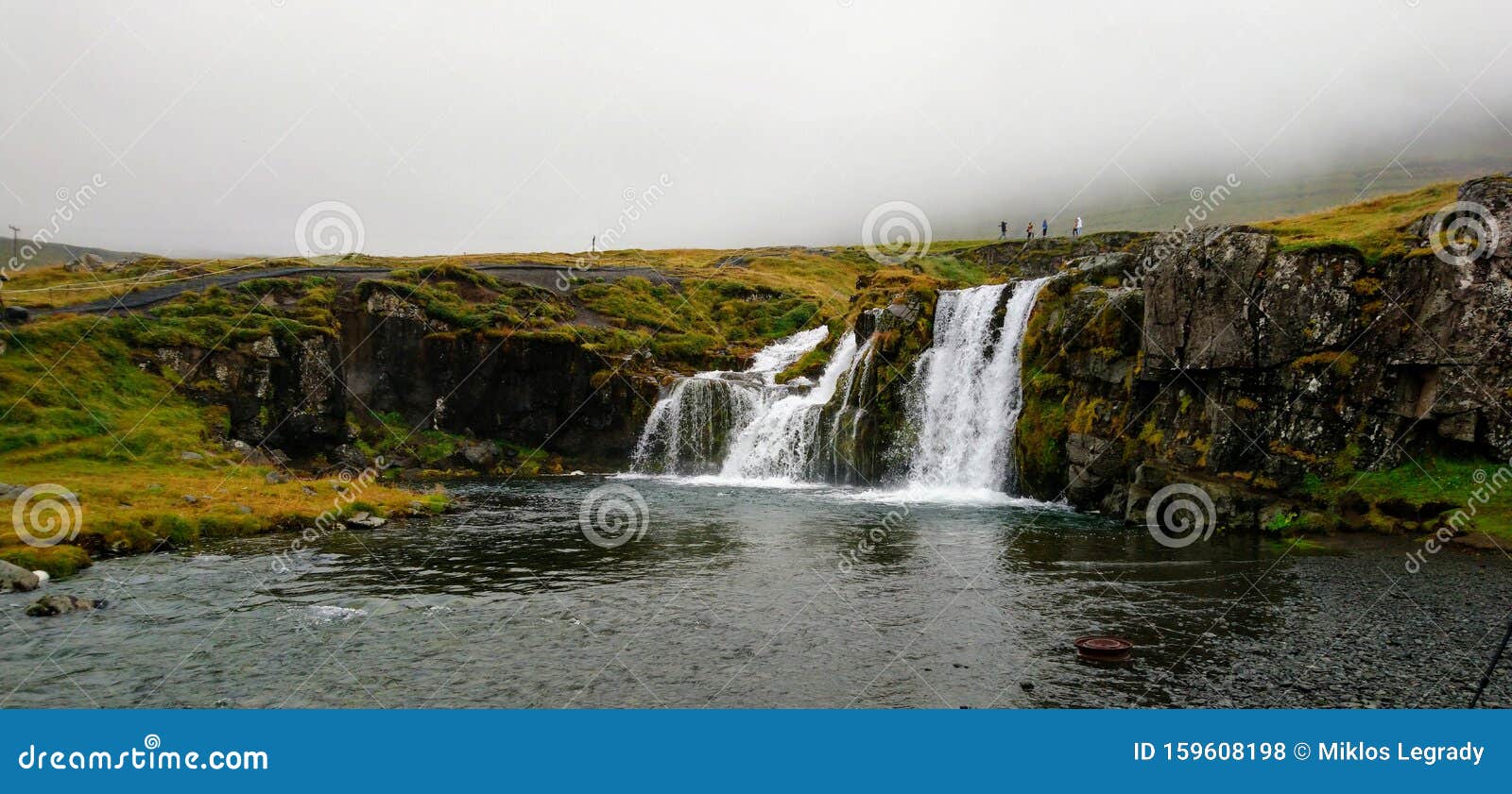 Iceland Waterfall Cliff Rain Cloud Weather Stock Photo - Image of rain ...