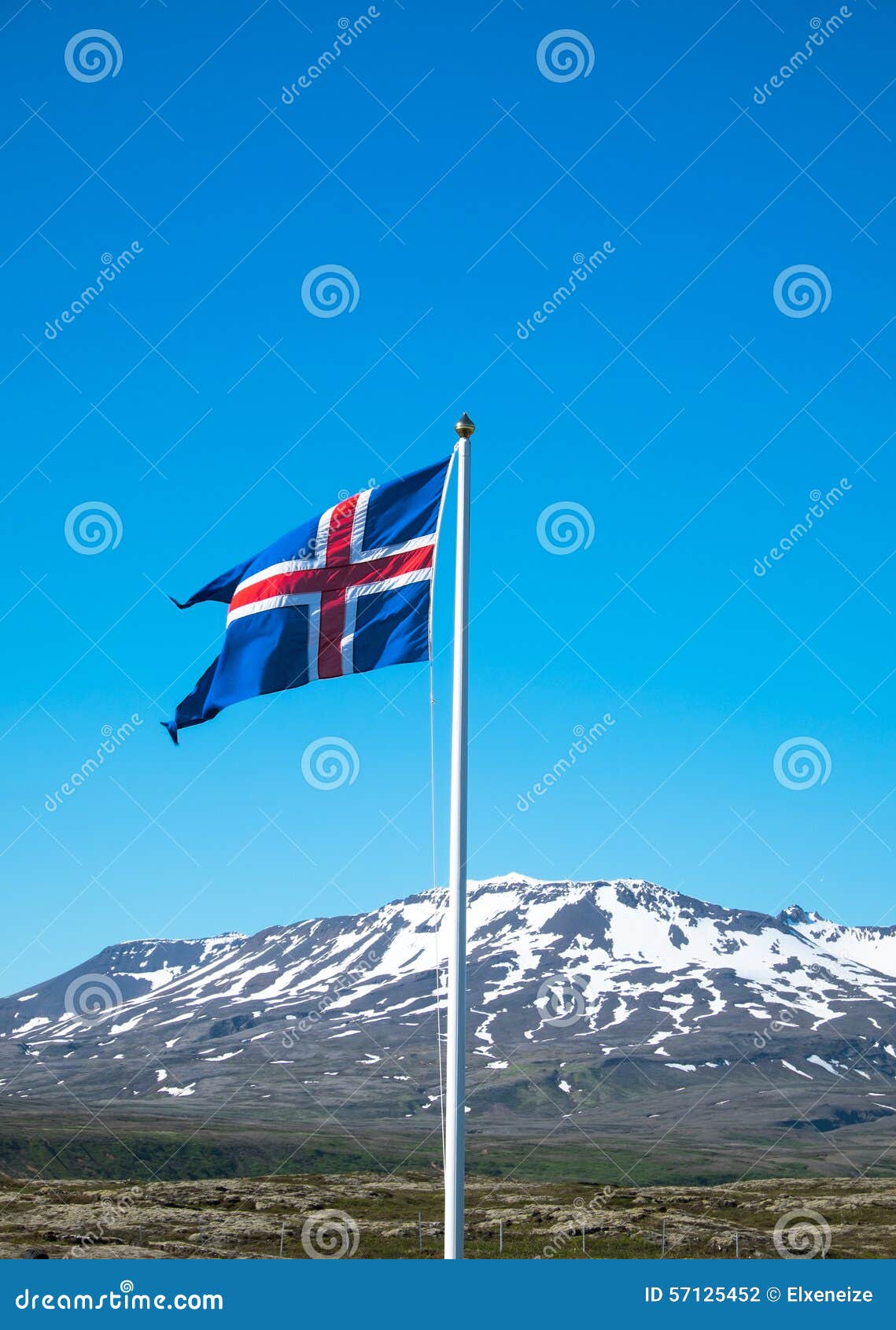 Icelandic flag stock photo. Image of concept, flagpole - 57125452