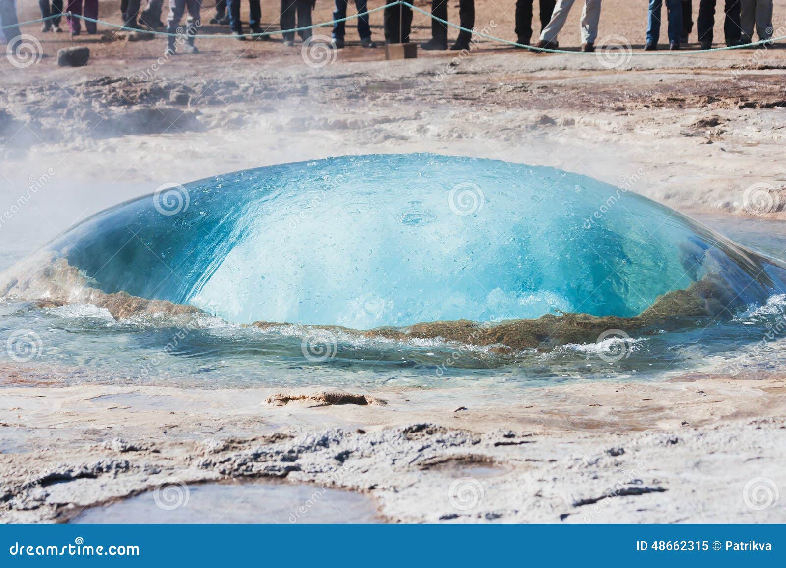 Icelandic geyser Strokkur stock image. Image of fountain - 48662315