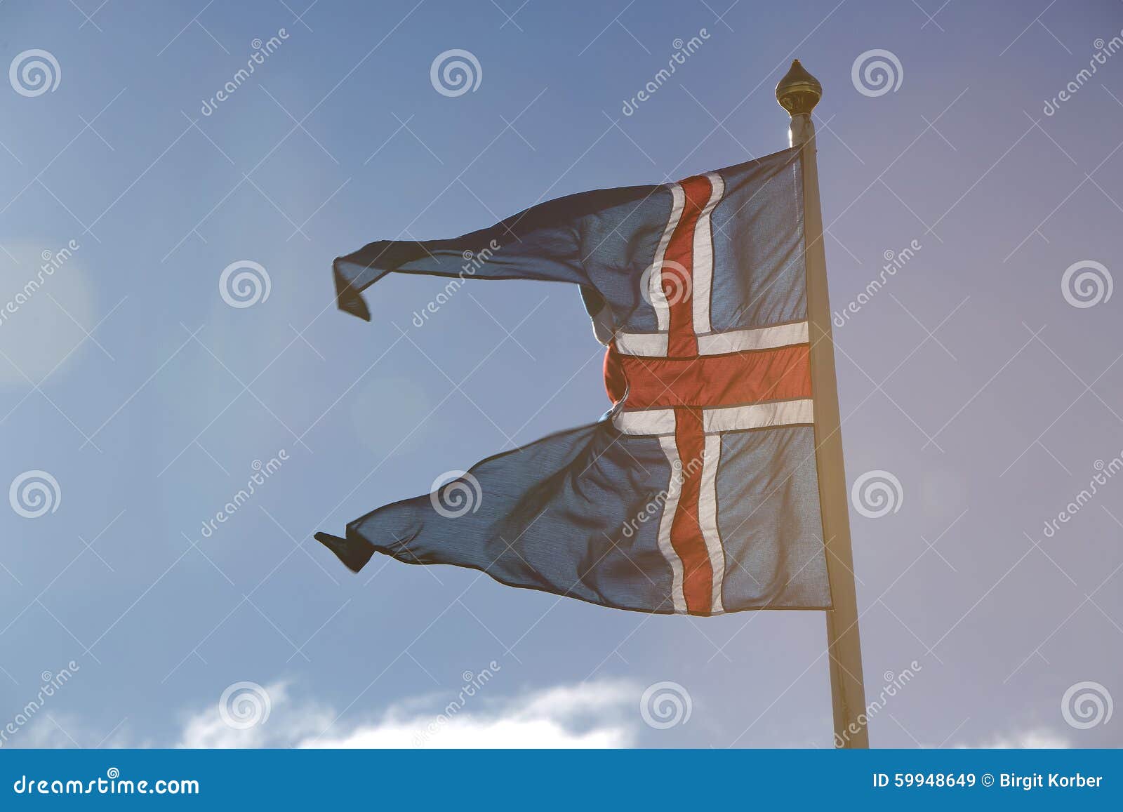 Icelandic National Flag in the Wind Stock Image - Image of symbol, haul ...