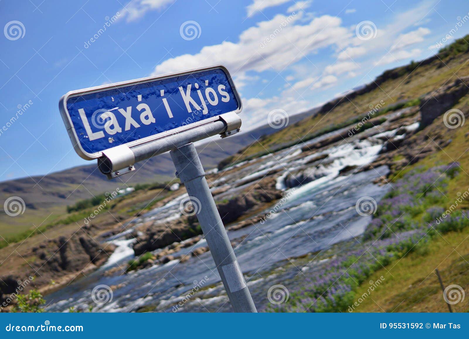 Icelandic Road Sign in the Natural Environment Typical for Iceland ...