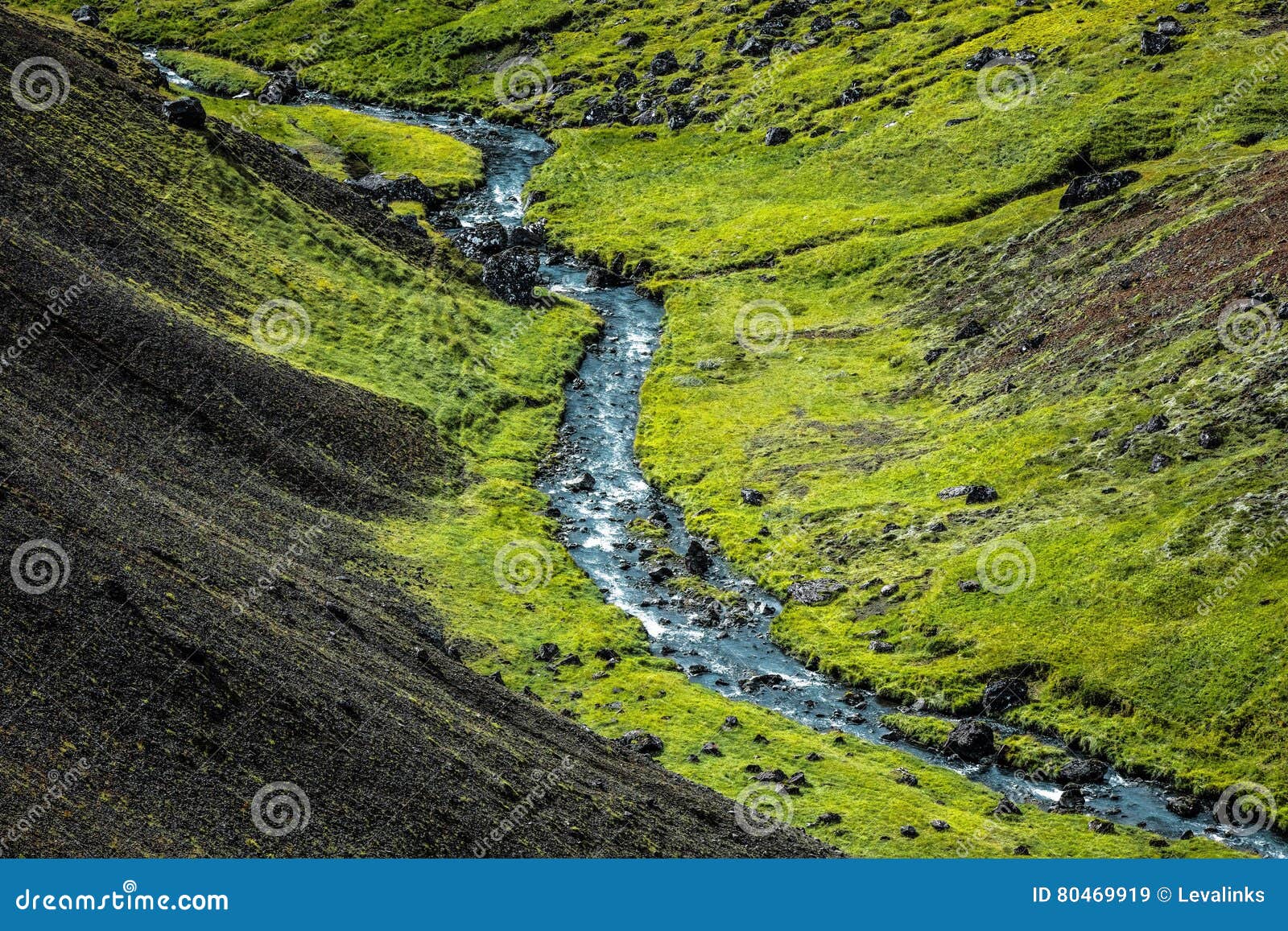 Icelandic stream stock image. Image of bright, brown - 80469919