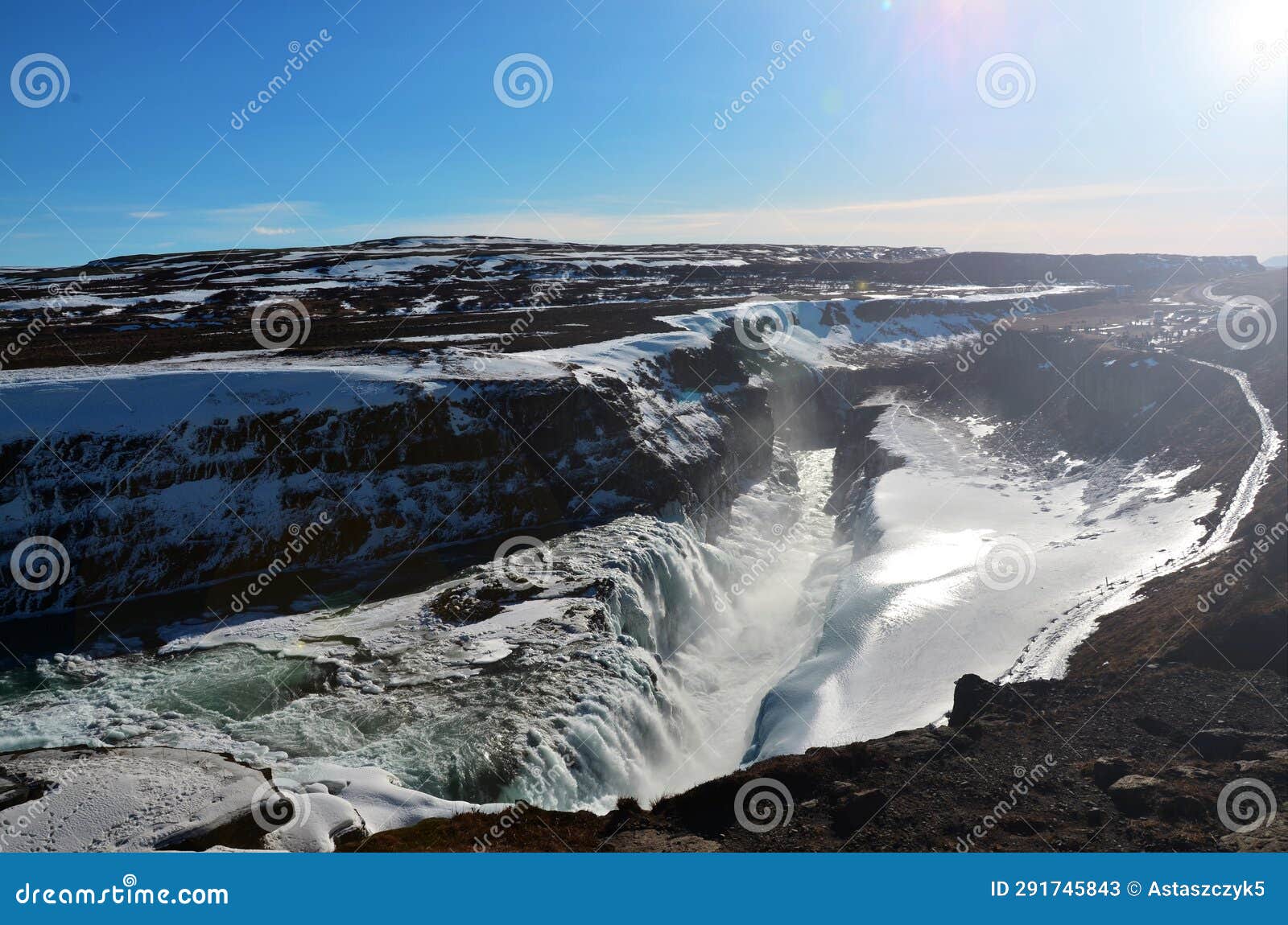 Icelandic Waterfalls Covered with Snow Stock Image - Image of ...