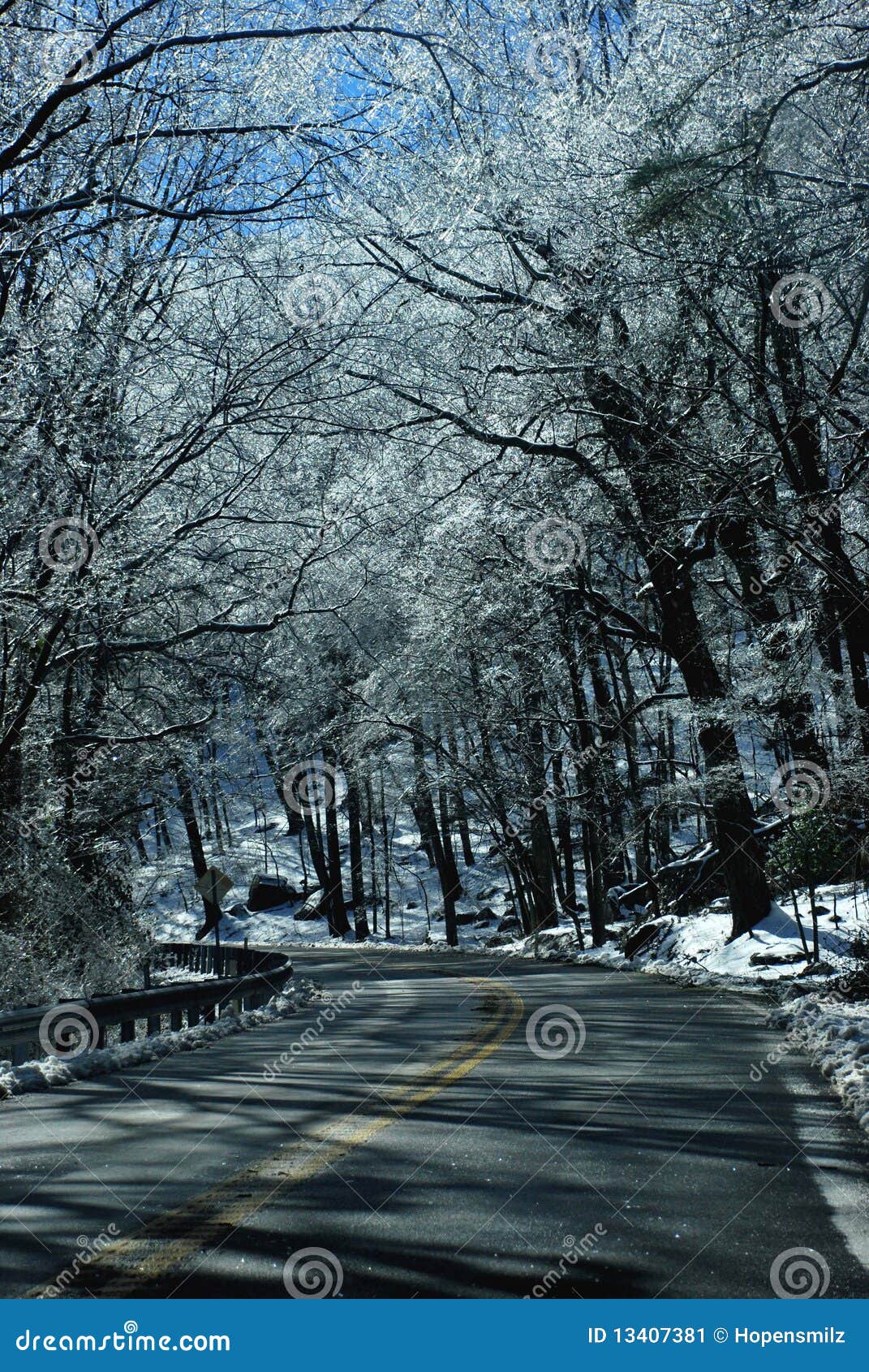 Icey Mountain Road stock image. Image of frozen, mountain - 13407381