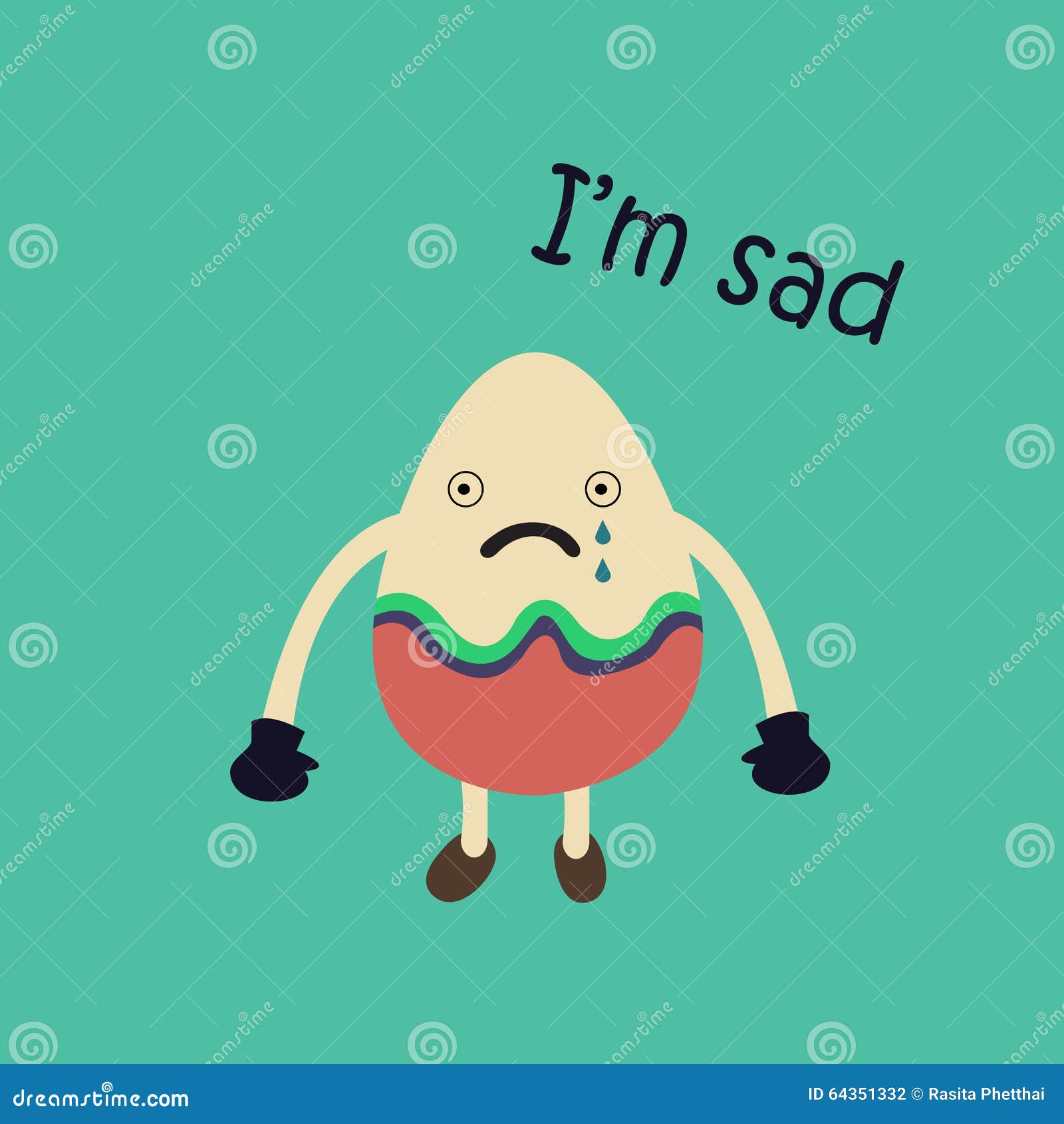 Ich bin traurig vektor abbildung. Illustration von depress - 64351332
