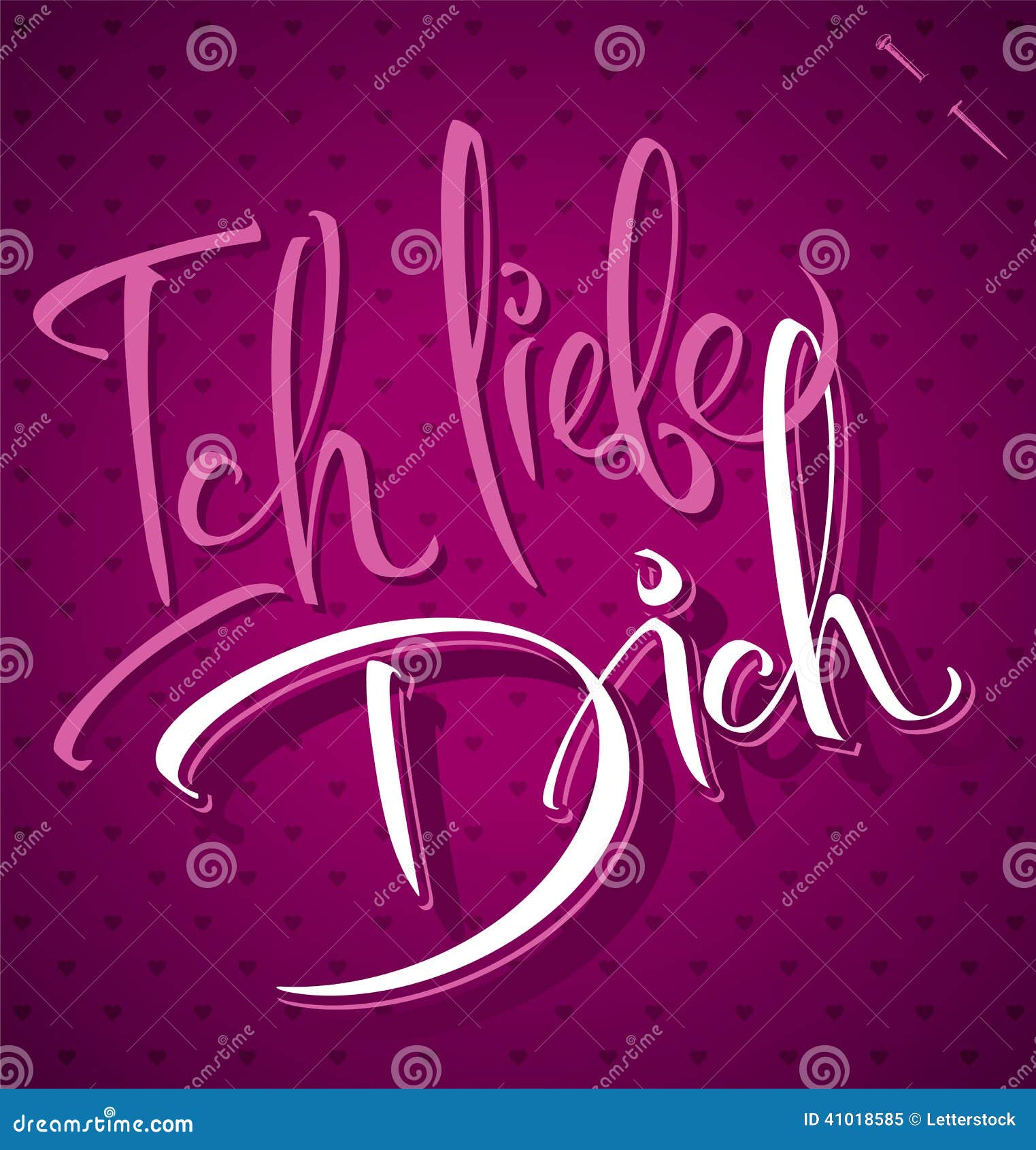 Ich Liebe Dich Calligraphy Hand Lettering In Red Background. I Love You ...