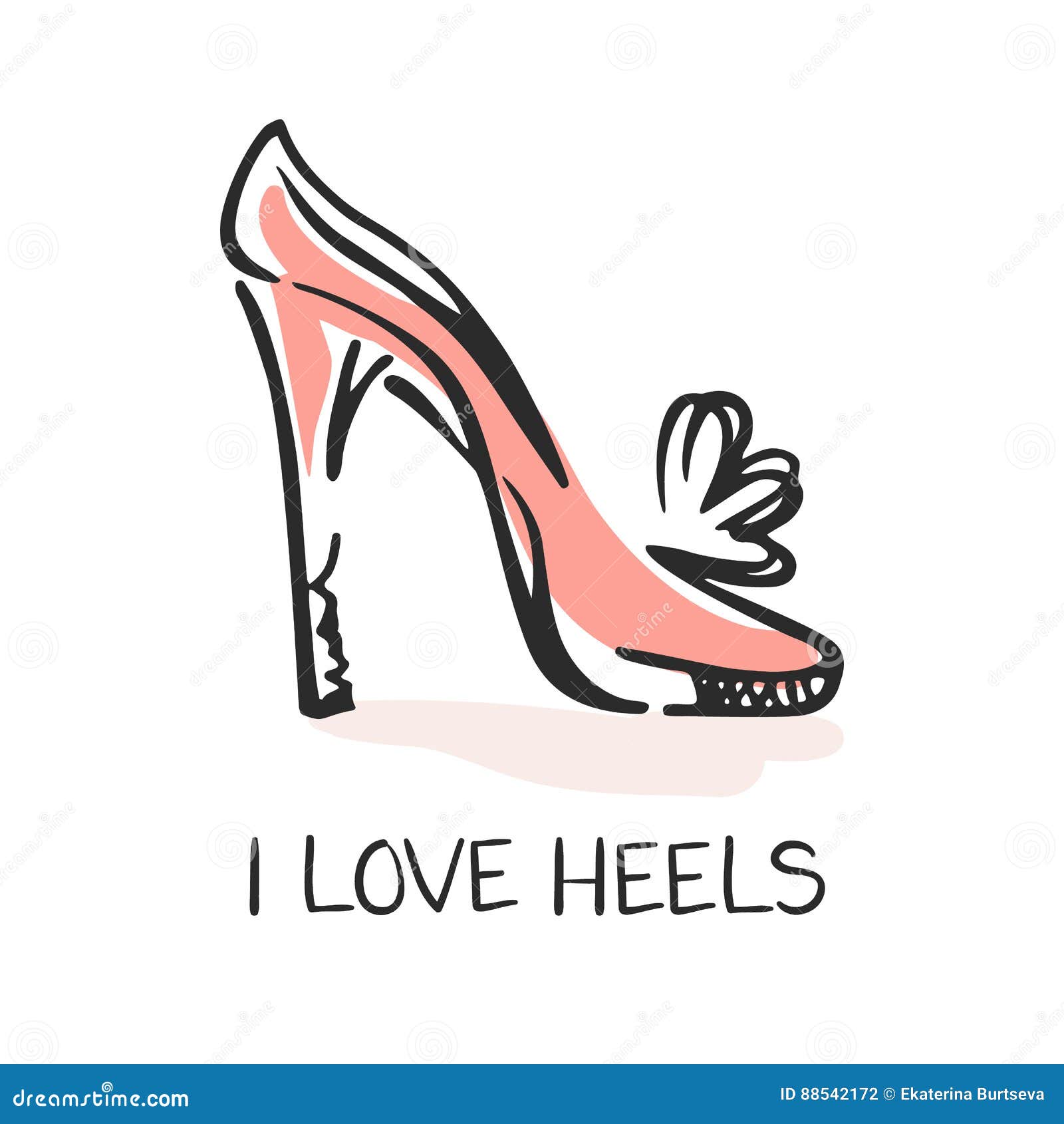 Ich Liebe Fersen, Mode-Emblem Vektor Abbildung - Illustration von frau ...