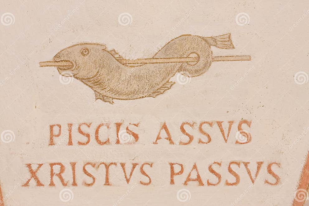 Ichthus fish stock photo. Image of drawing, father, medieval - 27306840