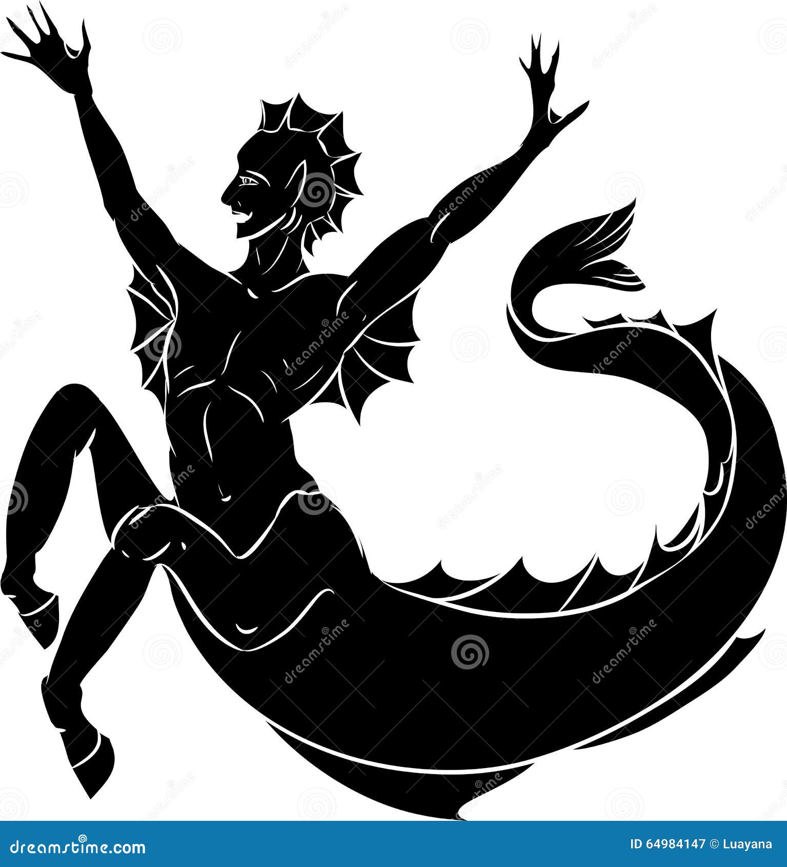 Ichthyocentaur stock vector. Illustration of triton, monster - 64984147