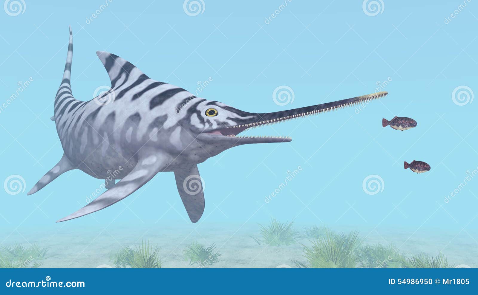 Ichthyosaur Eurhinosaurus stock illustration. Illustration of nature ...