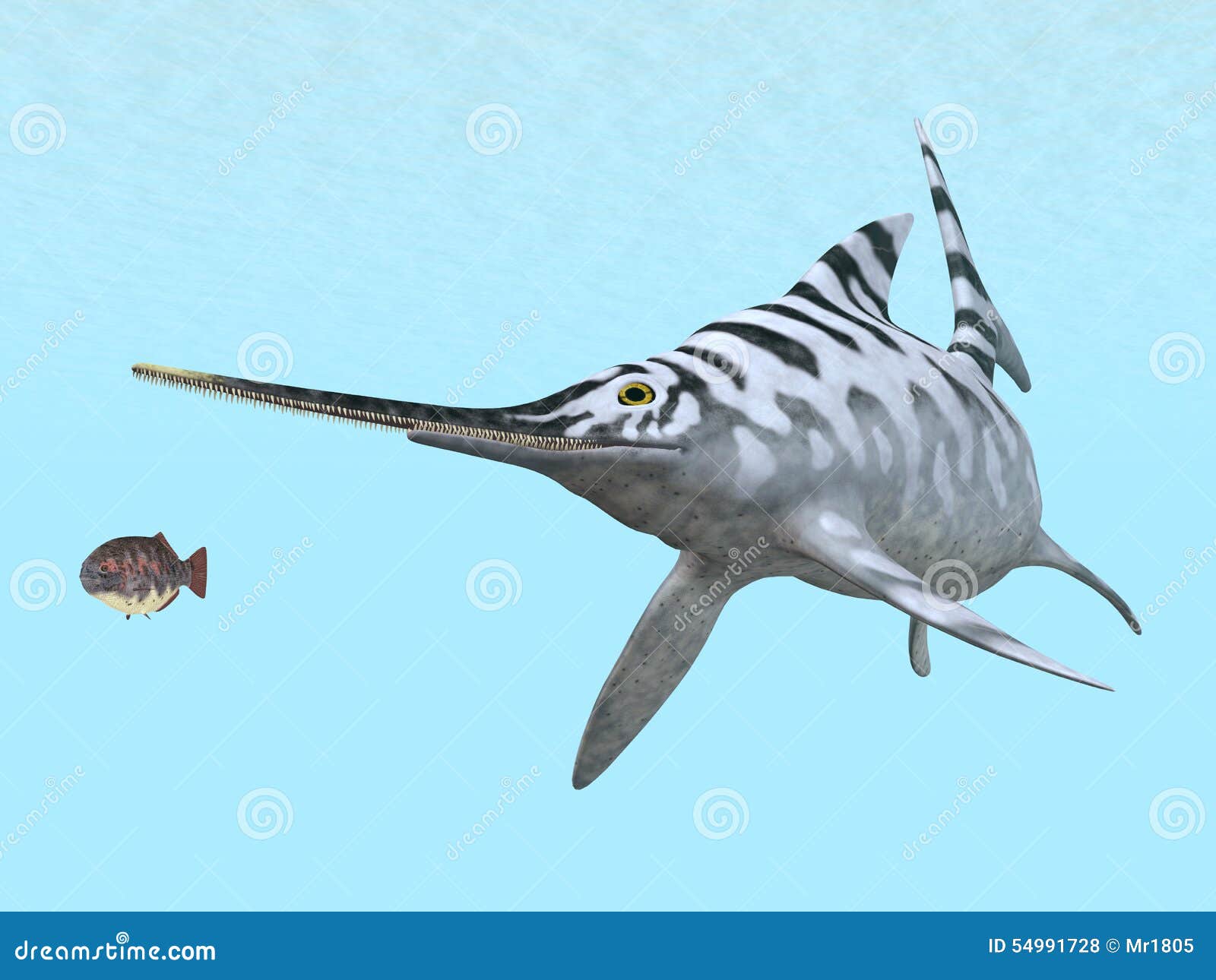 Ichthyosaur Eurhinosaurus stock illustration. Illustration of nature ...
