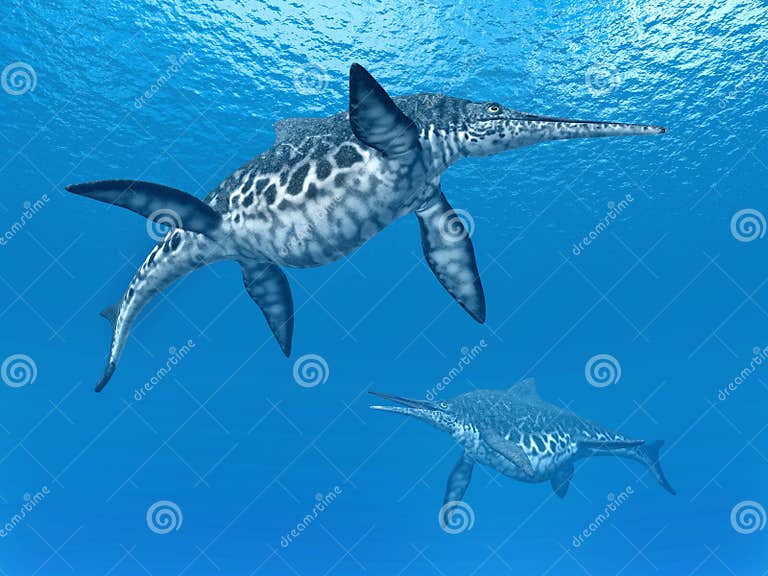 Ichthyosaur Shonisaurus stock de ilustración. Ilustración de ciencia ...