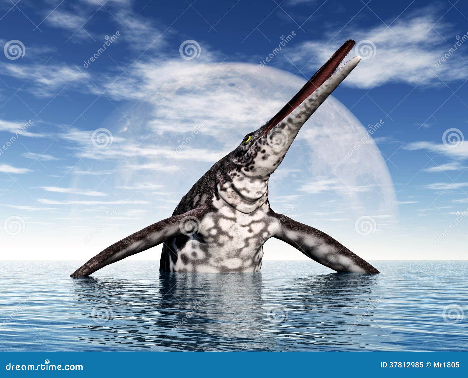 Ichthyosaur Shonisaurus illustration stock. Illustration du océan ...