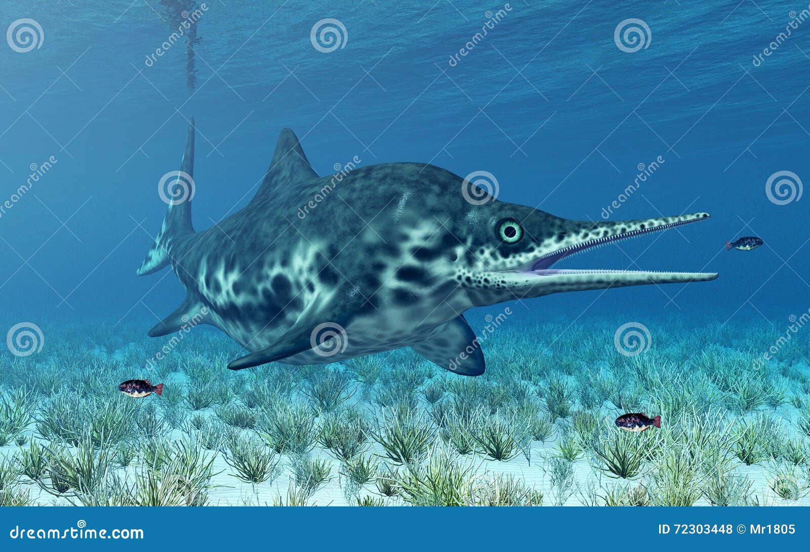 Ichthyosaur Shonisaurus ilustração stock. Ilustração de extinto - 72303448
