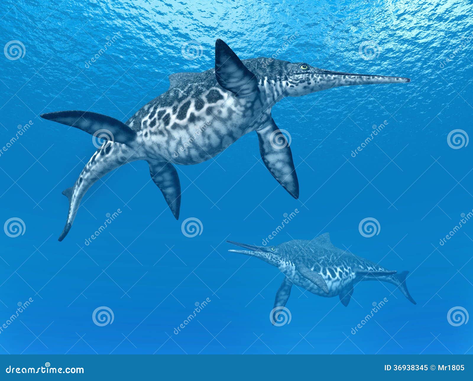 Ichthyosaur Shonisaurus stock illustration. Illustration of underwater ...