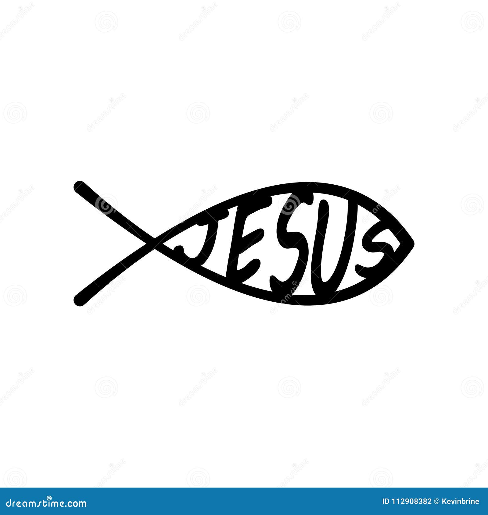 Ichthys Jesus Fish stock vector. Illustration of jesus - 112908382