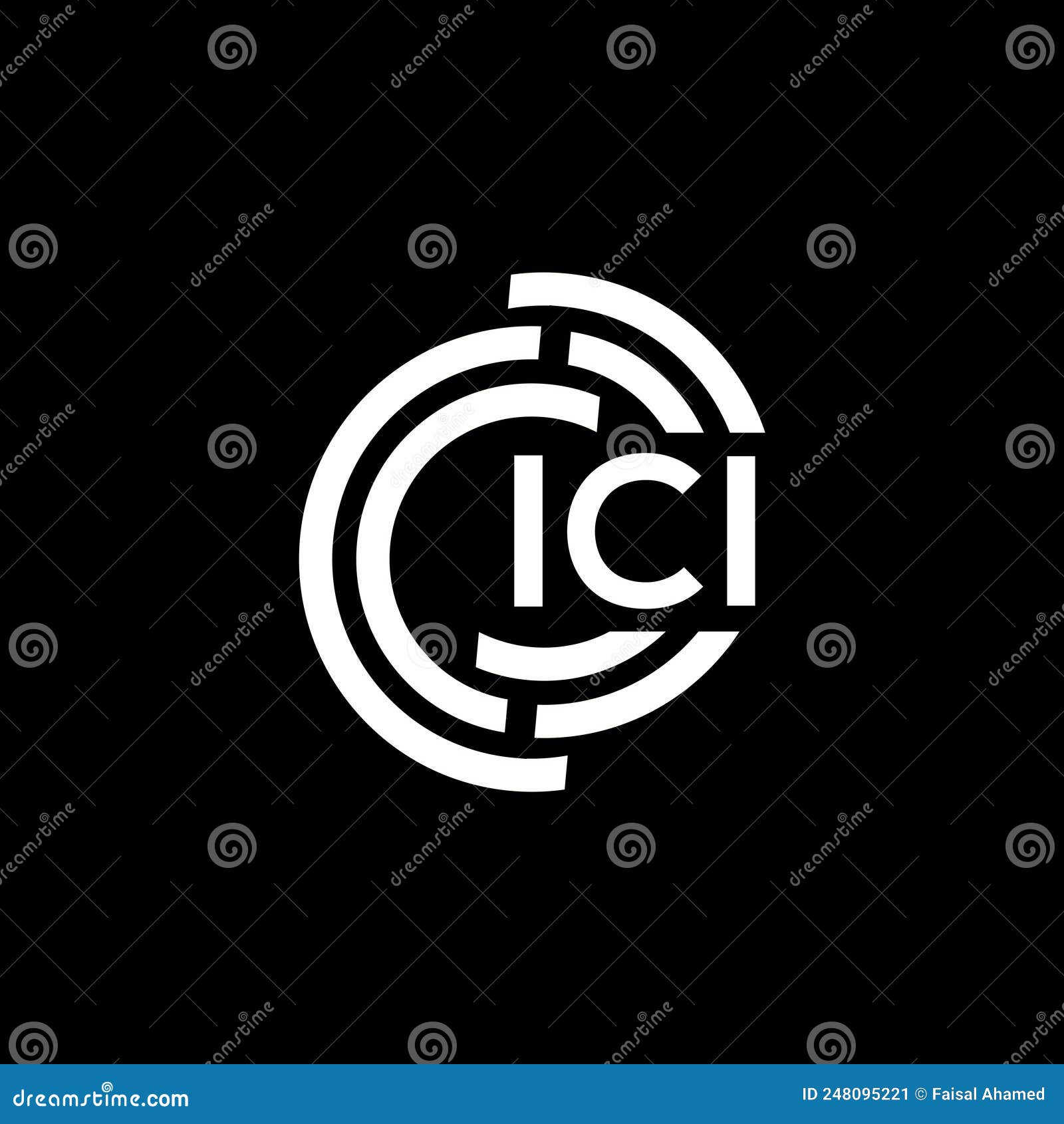 ICI Letter Logo Design on Black Background. ICI Creative Initials ...