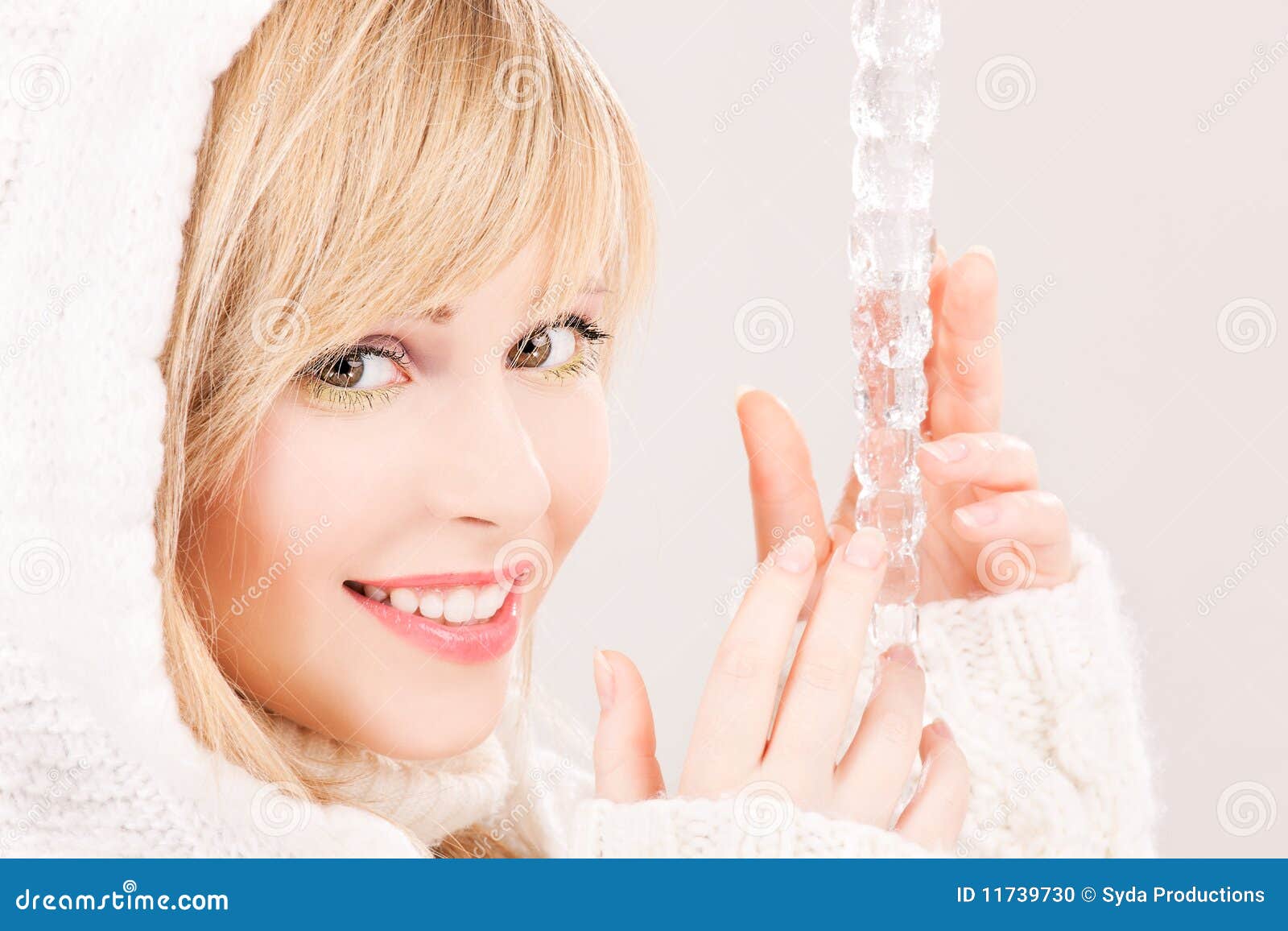Icicle stock photo. Image of adorable, attractive, lady - 11739730