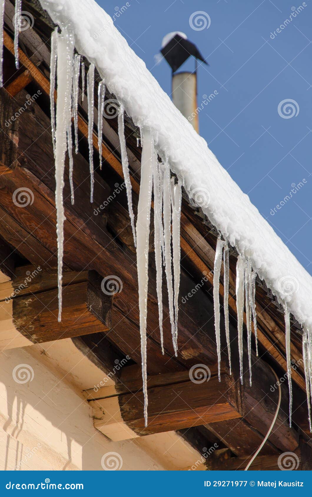 Icicle stock image. Image of view, chimney, slovakia - 29271977