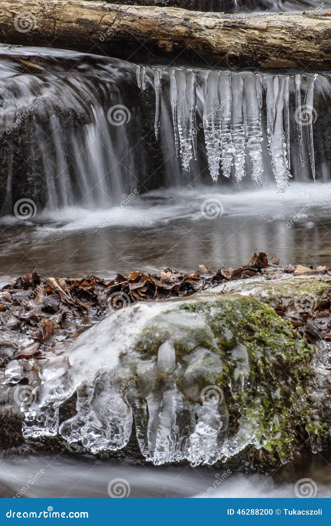 Icicle Deep in the Forest with Waterfall Stock Photo - Image of icicle ...